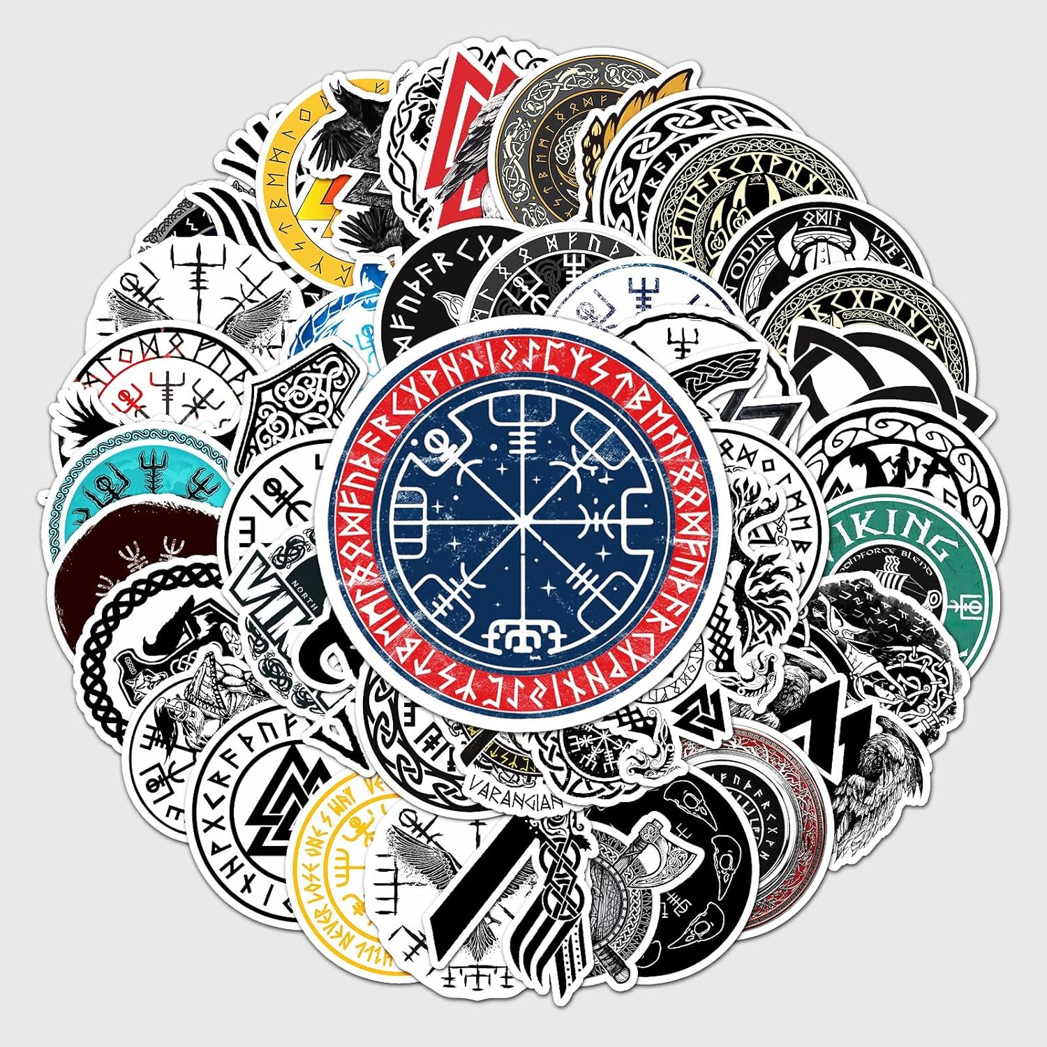 Amazon.com: 100 Pieces Norse Decor Viking Stickers Small Size for Water ...