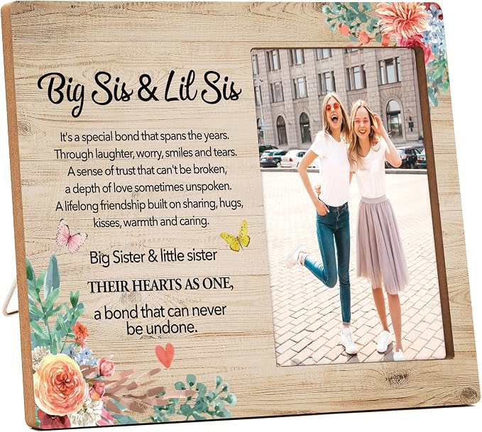 Amazon.com - JUSITAKEET Sister Picture Frame Gifts, Wooden Me and My ...