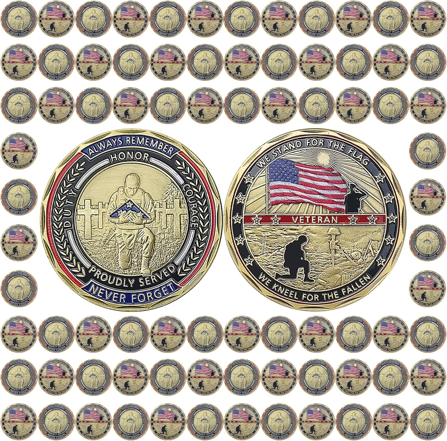 Amazon.com: BHealthLife 82 Pcs Military Challenge Coins,Veterans Thank ...
