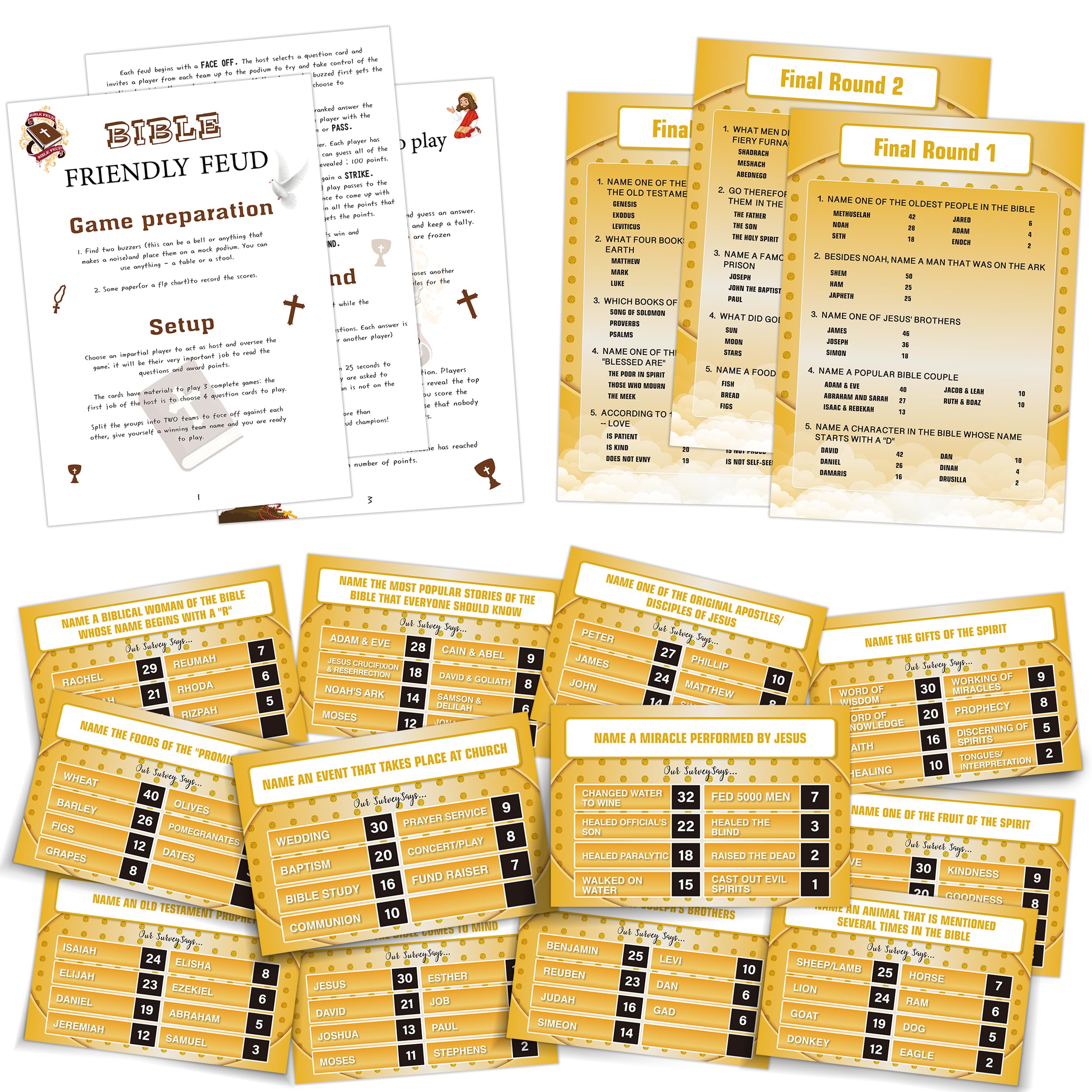 Amazon.com: Christian Bible Feud Game,Family Feud Game for Adults,Bible ...