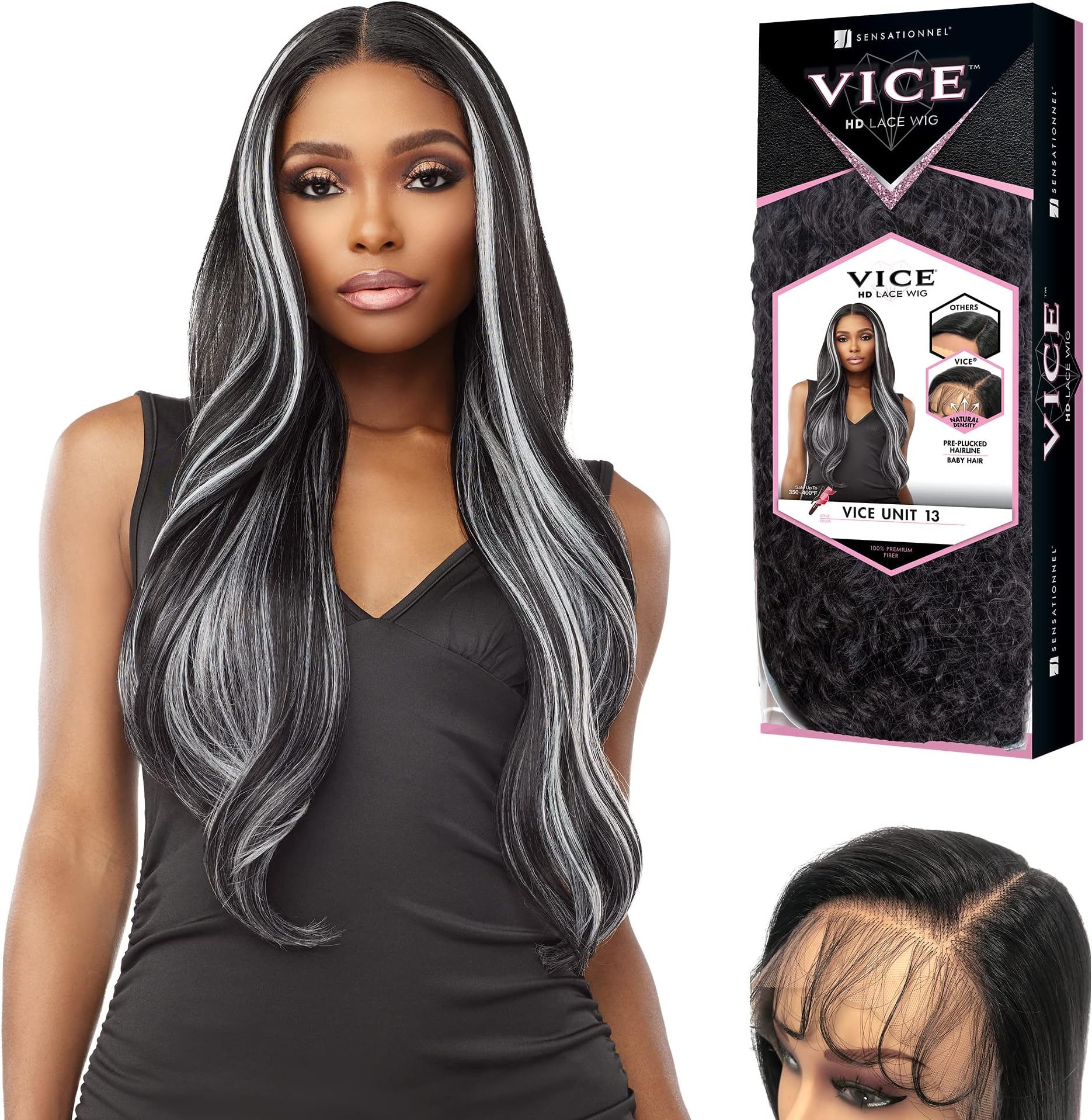 Amazon.com : Sensationnel Synthetic Vice HD Lace Deep Part Wig - UNIT ...
