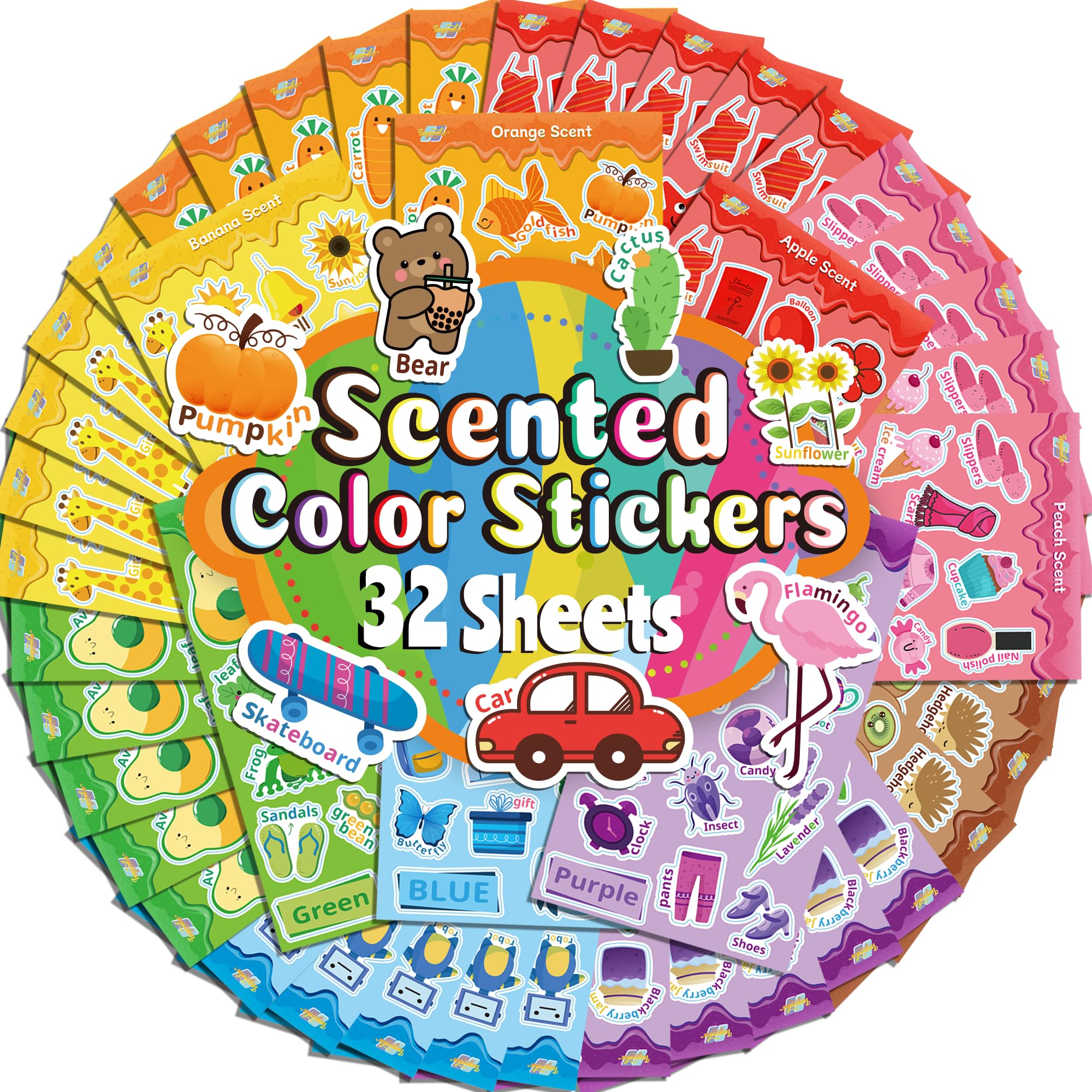 Amazon.com: Tageenla Scratch and Sniff Stickers, 32 Sheets 488 Smelly ...