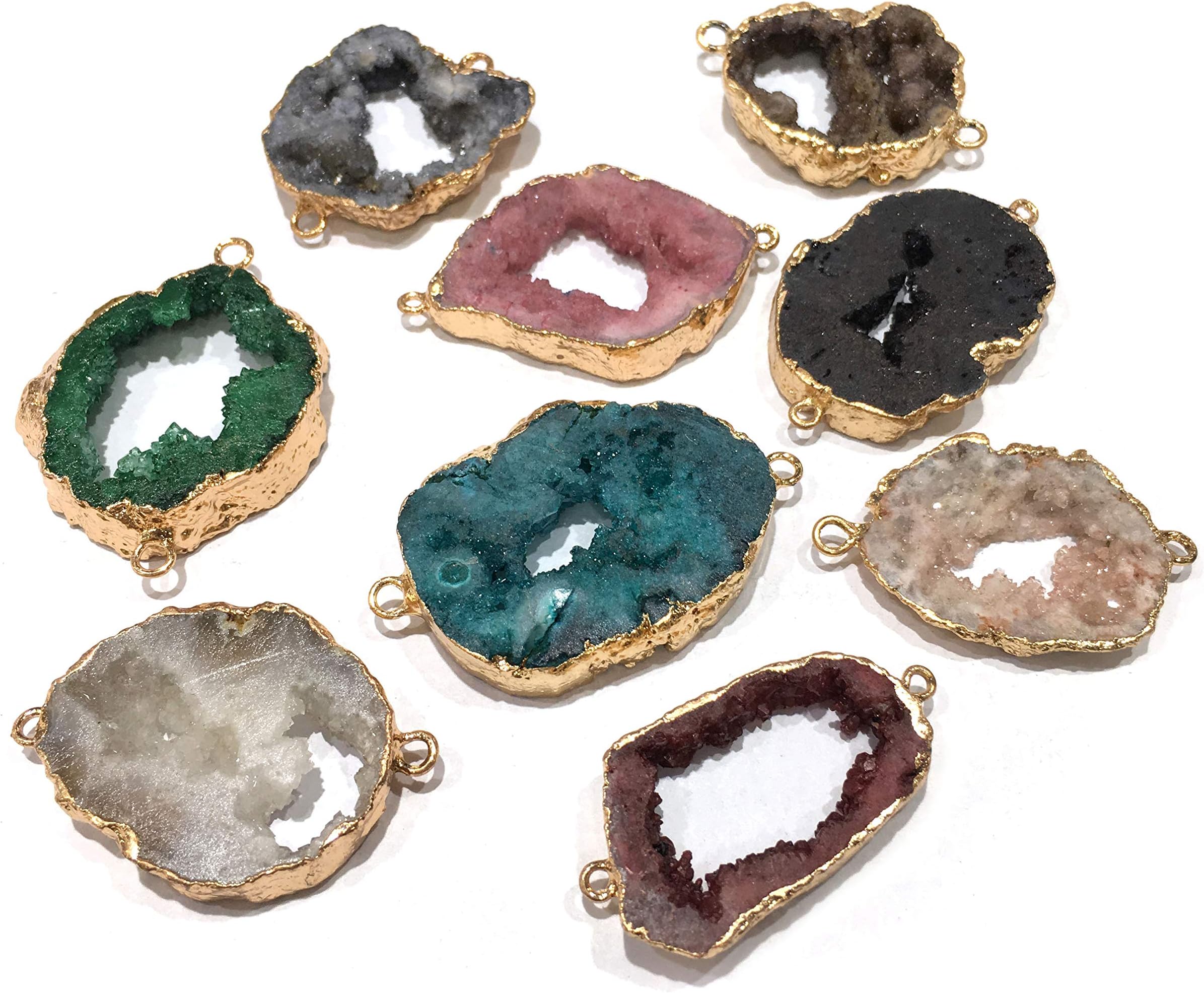Amazon.com: Zotoone 5 Pieces Natural Irregular Agate Charms Geode ...