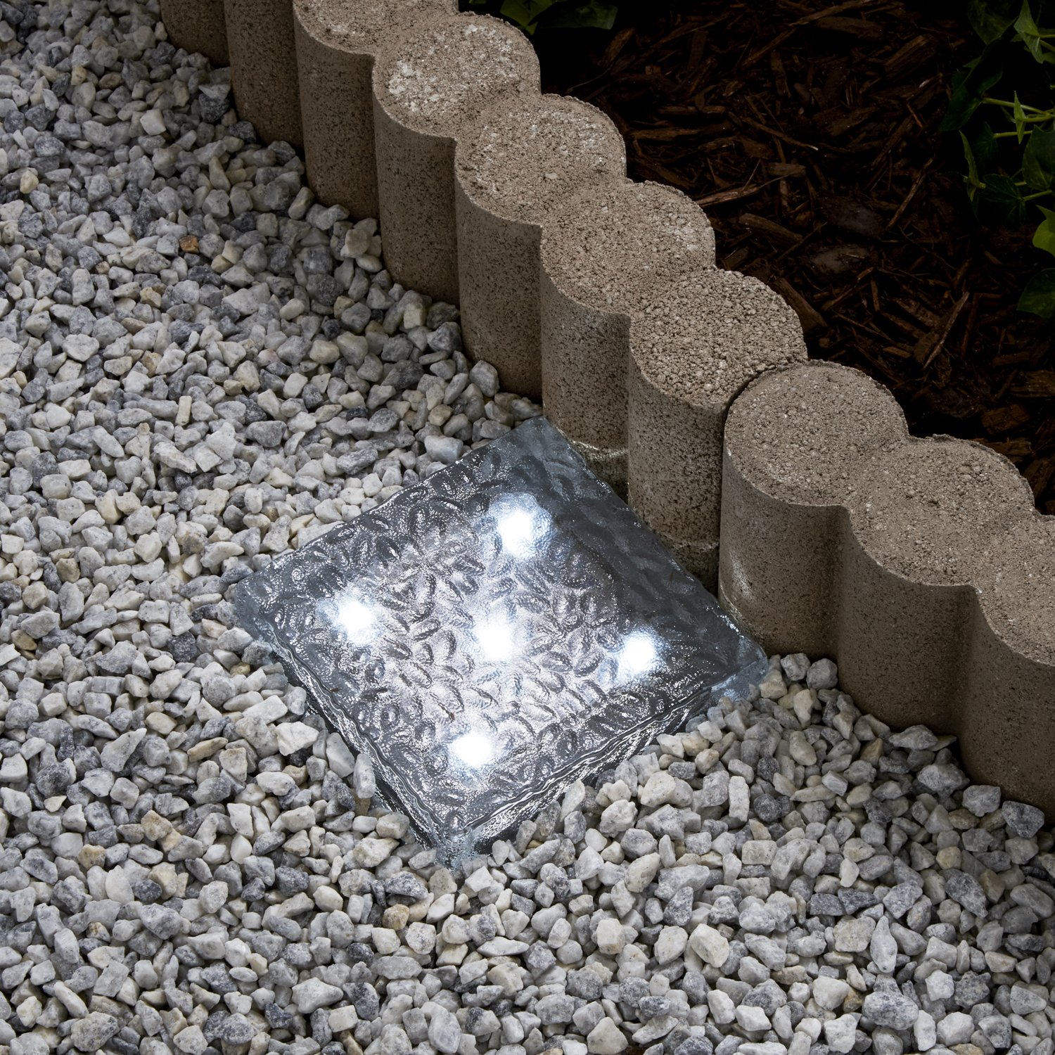 Buy Solar Brick LED Landscape Light, Cool White, 6x6 Size, Glass ...