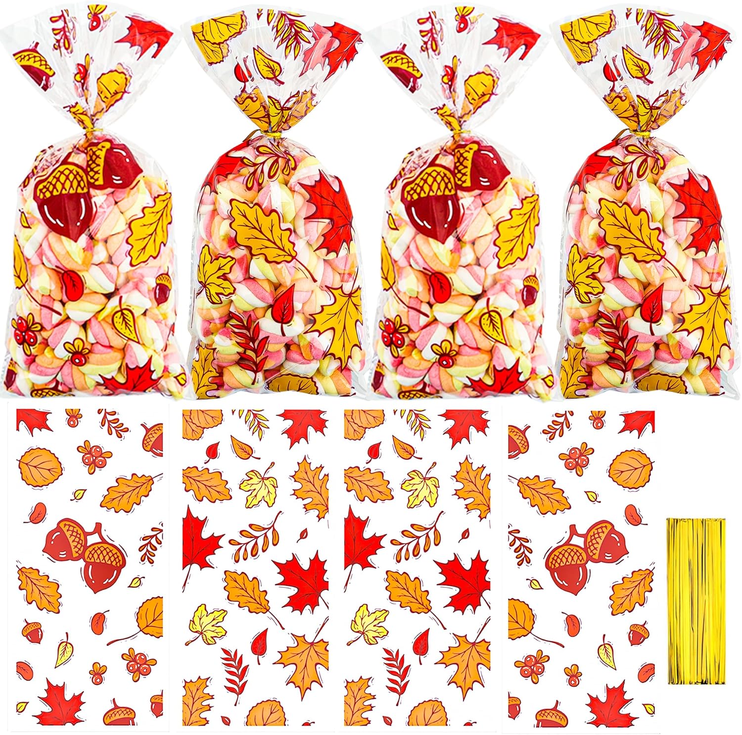 Amazon.com: Fall Treat Bags, Thanksgiving Treat Bags, Thanksgiving Fall ...