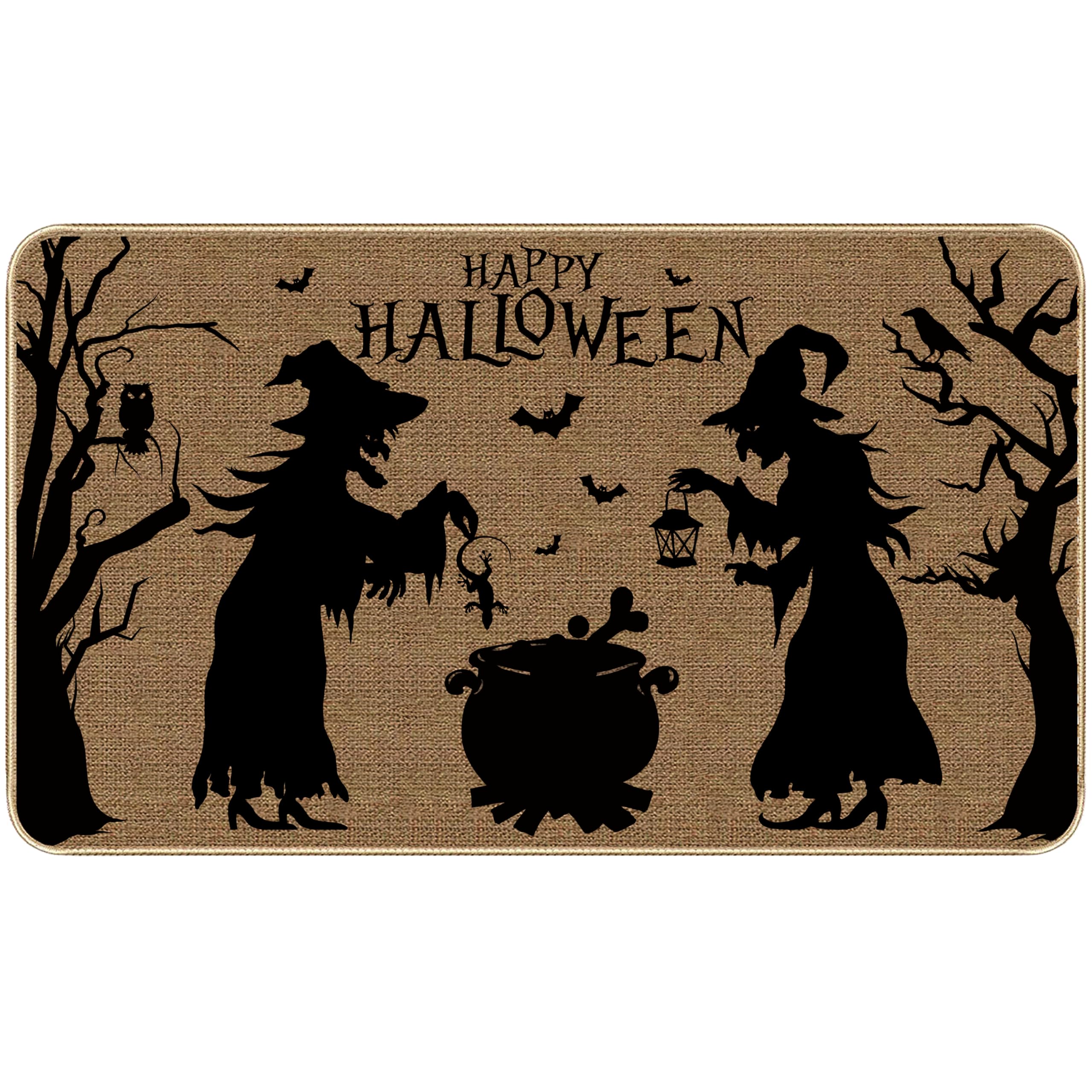 Amazon.com: BORAMDO Halloween Door Mat Halloween Witches Non-Slip ...