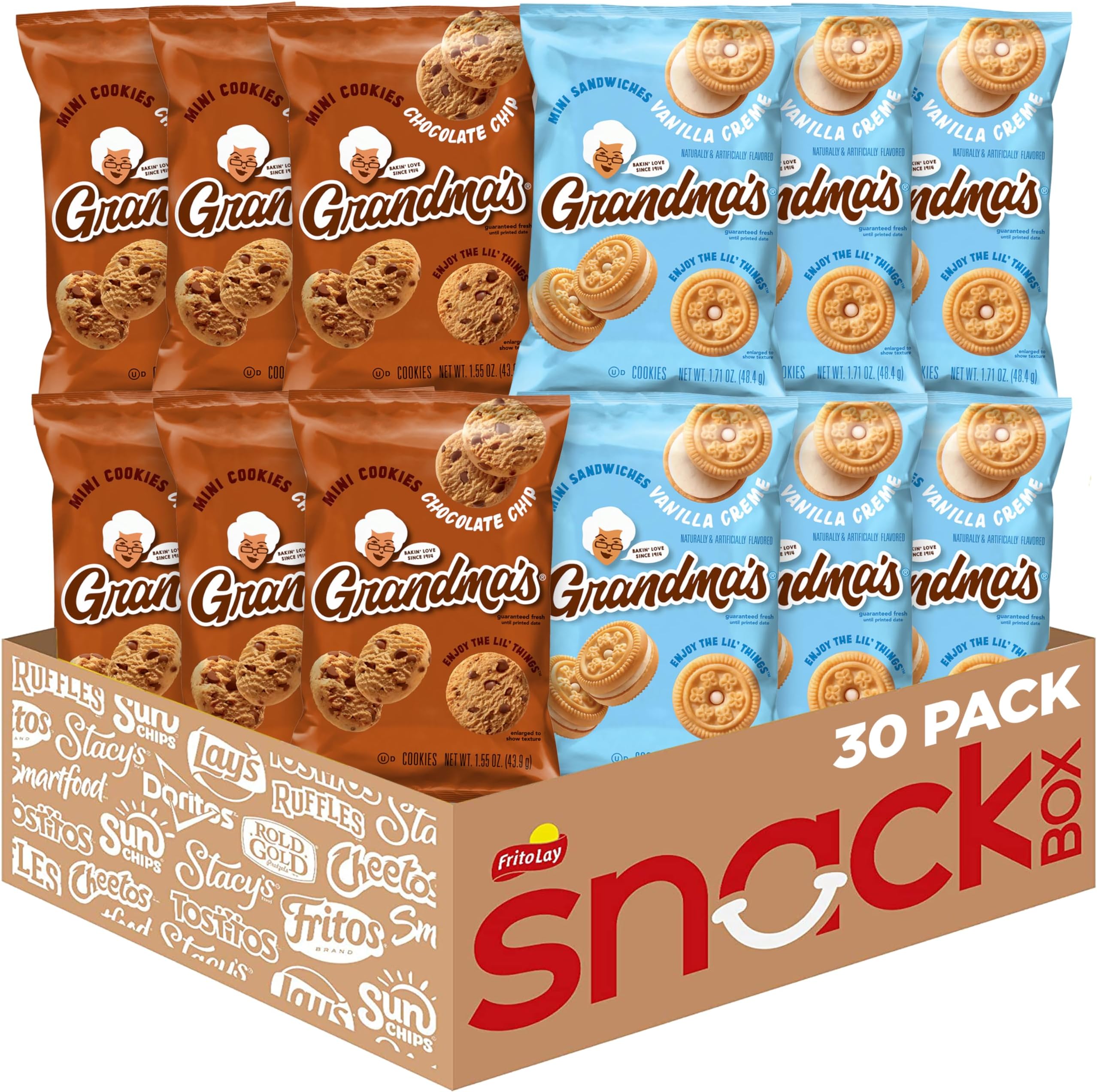 Amazon.com: Grandma's Cookies, Mini Cookies Variety Pack, (Pack of 30)