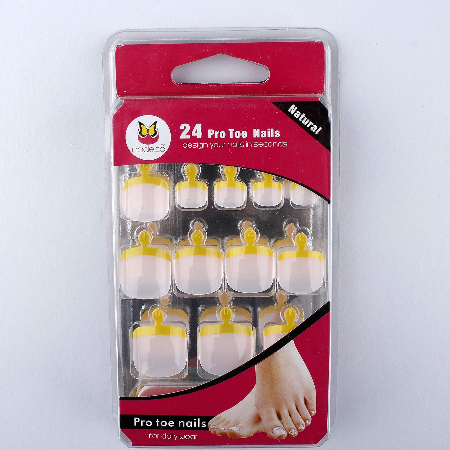 Amazon.com: Nadeco Artificial Toe Nails With Handle,Yellow and Nude ...