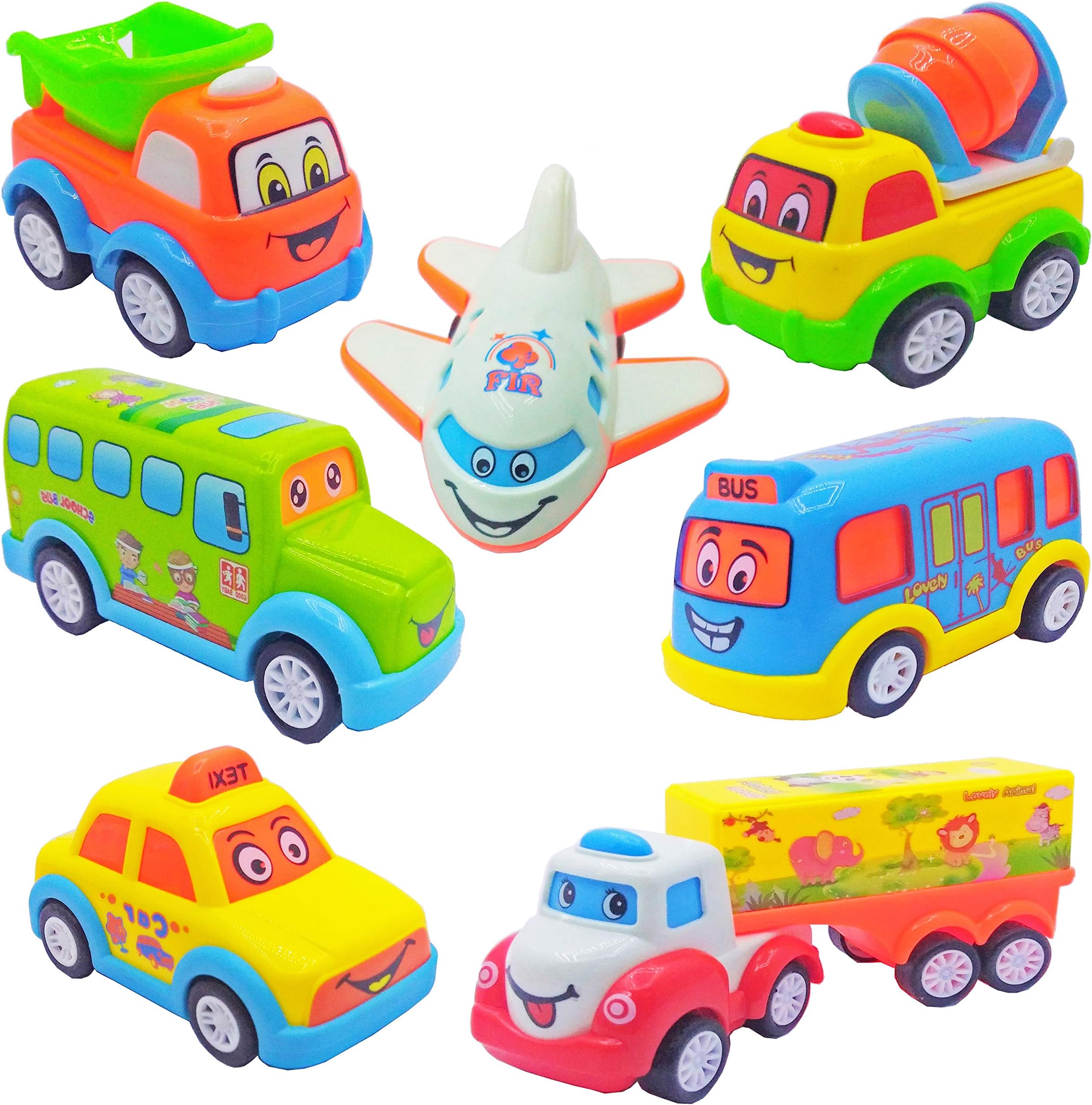 Buy JVM Plastic Pull Back Car, Pack Of 7, Multicolour Online at Low ...