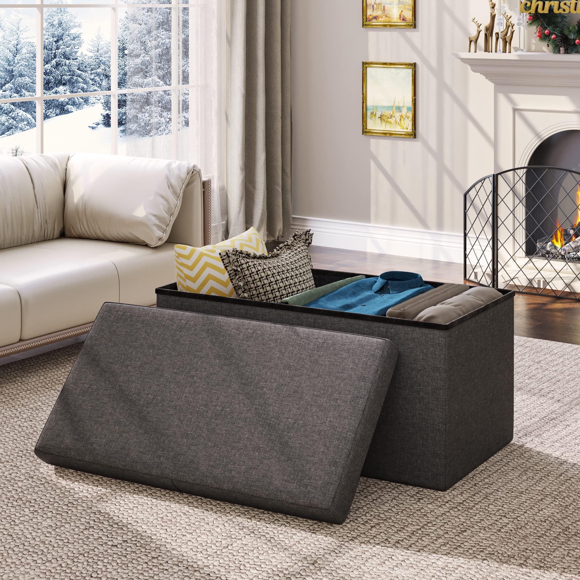 Nyxi Ottoman 110 * 38 * 38cm Foldable Storage Boxes Seat Foot Stool ...