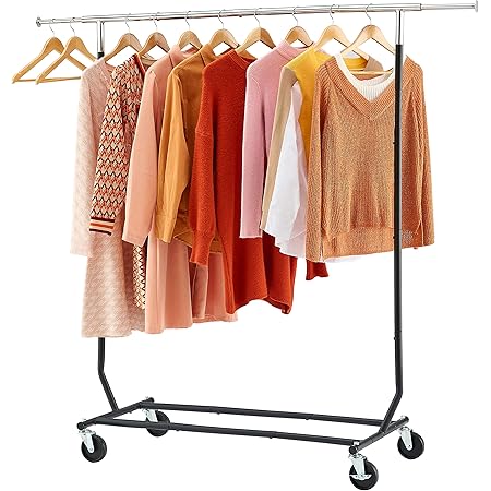Amazon.com: Tajsoon Collapsible Clothes Rack,Heavy Duty Double Rods ...