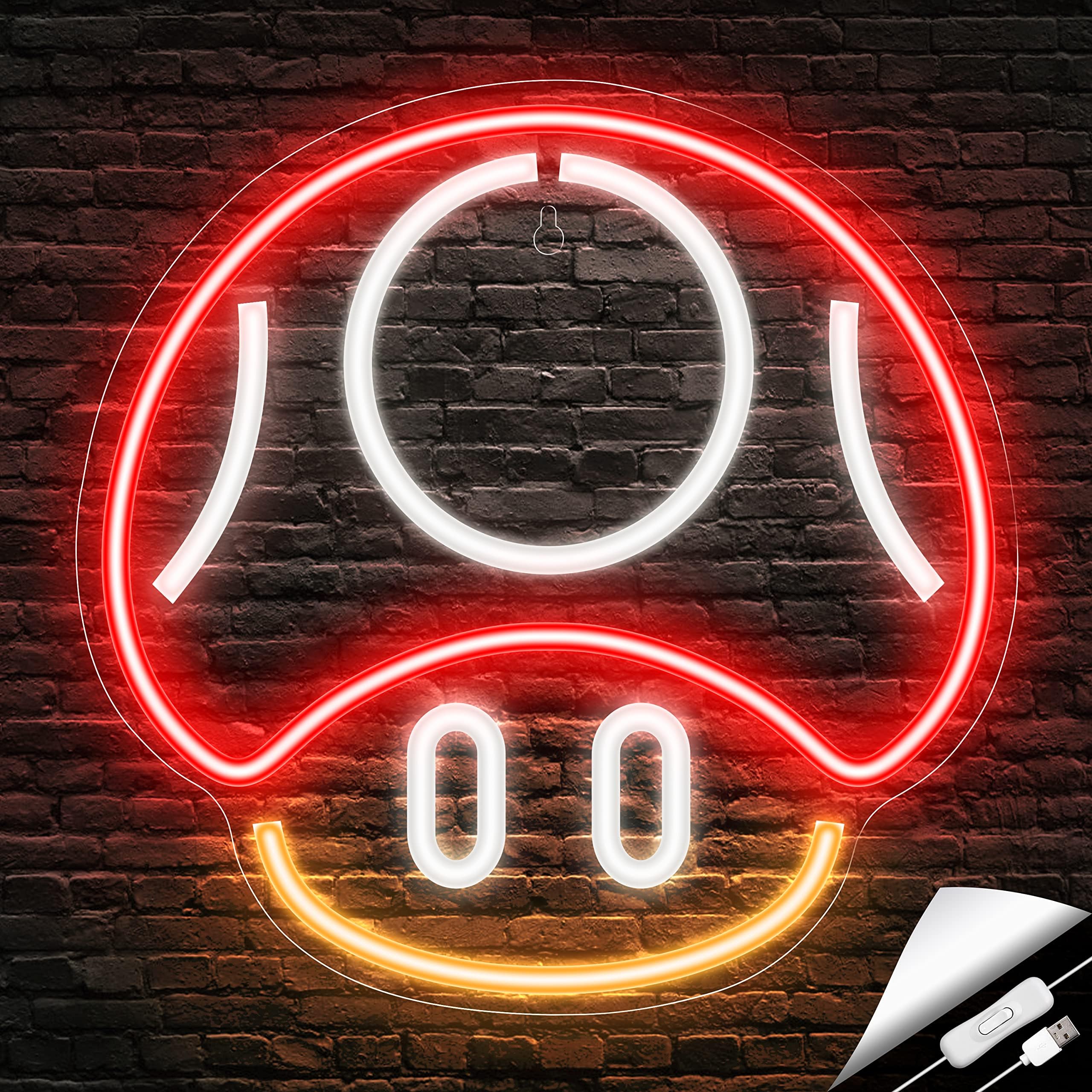 Amazon.com : ATOLS Mushroom Neon Sign, Gaming Neon Sign, Lucky Mushroom ...