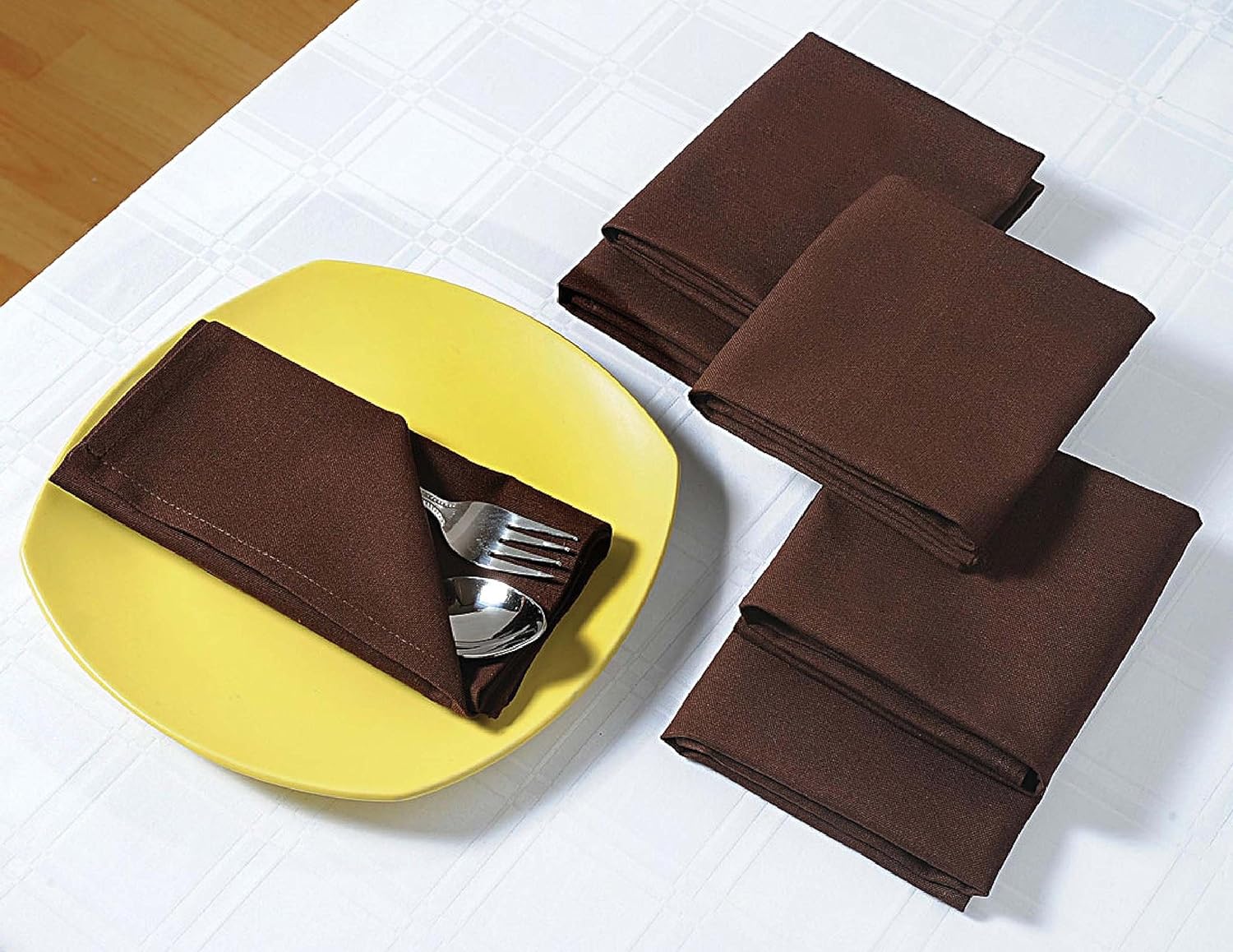 Amazon.com: Solid Color Cotton Dinner Napkins - 20" x 20" - Set of 12 ...