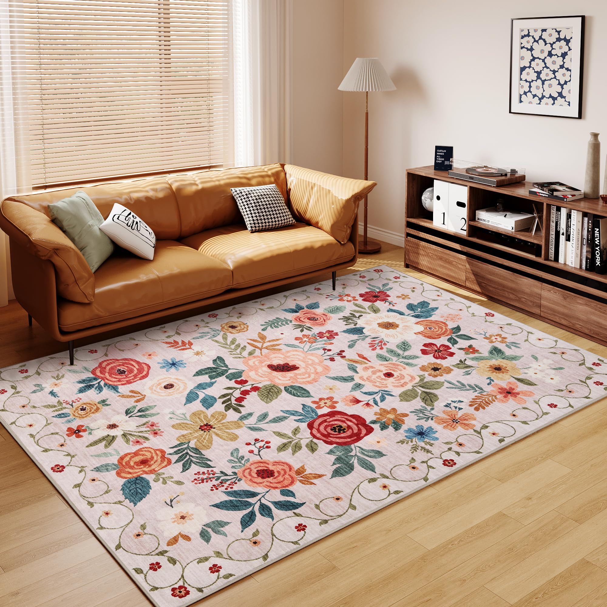 Amazon.com: DUKINO 6x9 Area Rug, Floral Rugs for Living Room ...
