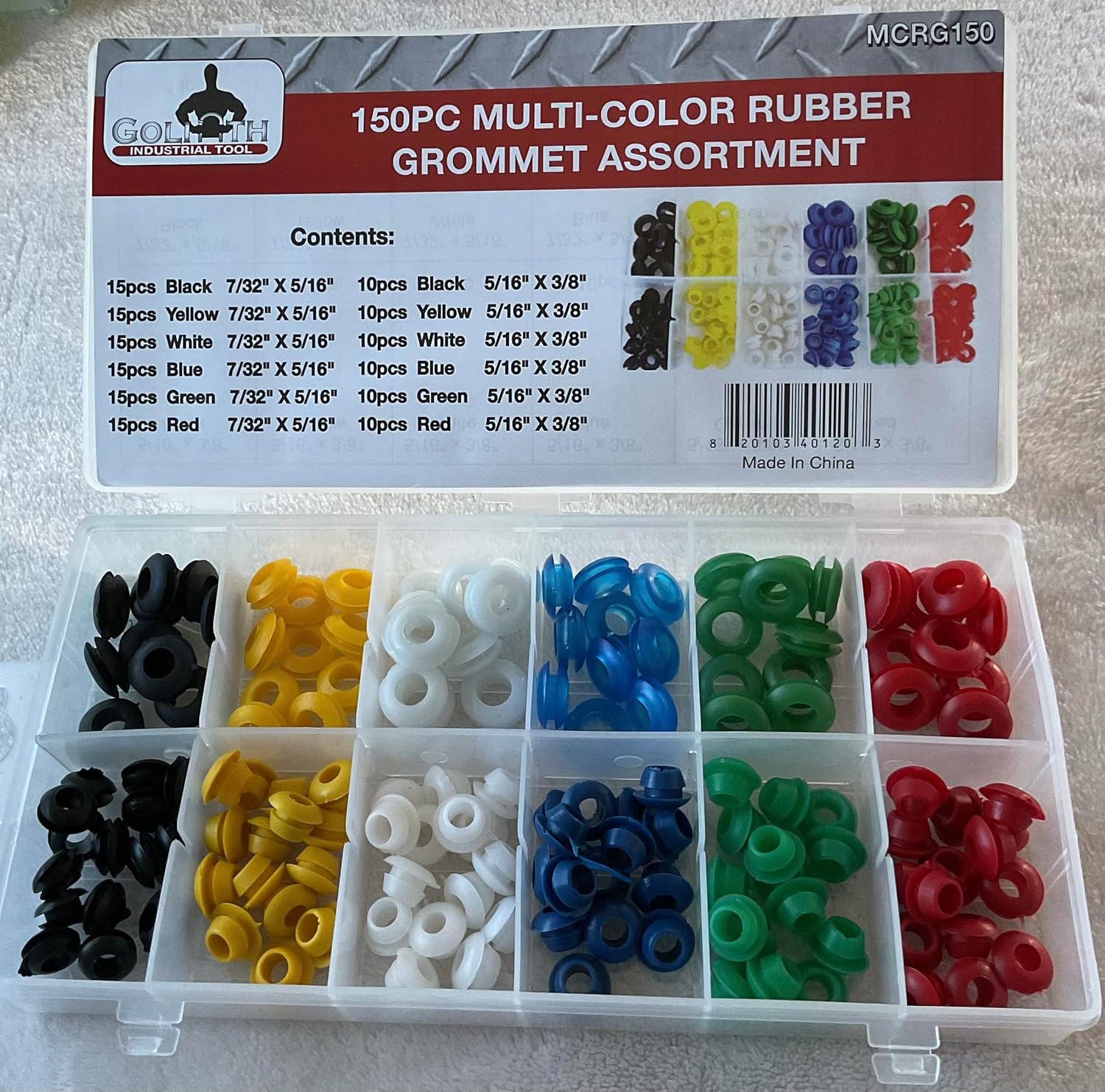 Amazon.com: 150pc Multi-Color Rubber Grommet Assortment Kit MCRG150 ...