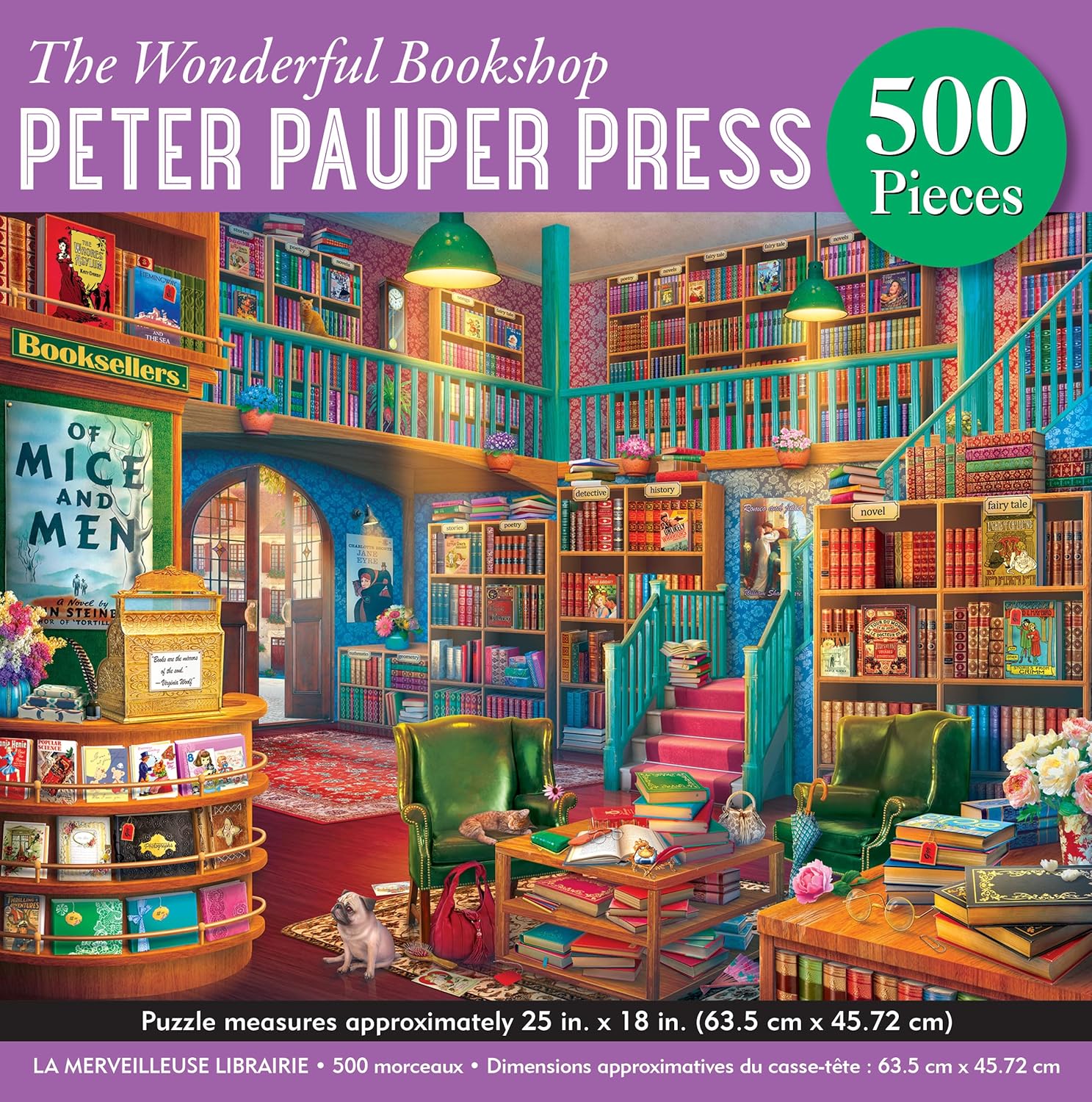 The Wonderful Bookshop 500-Piece Jigsaw Puzzle: Peter Pauper Press ...