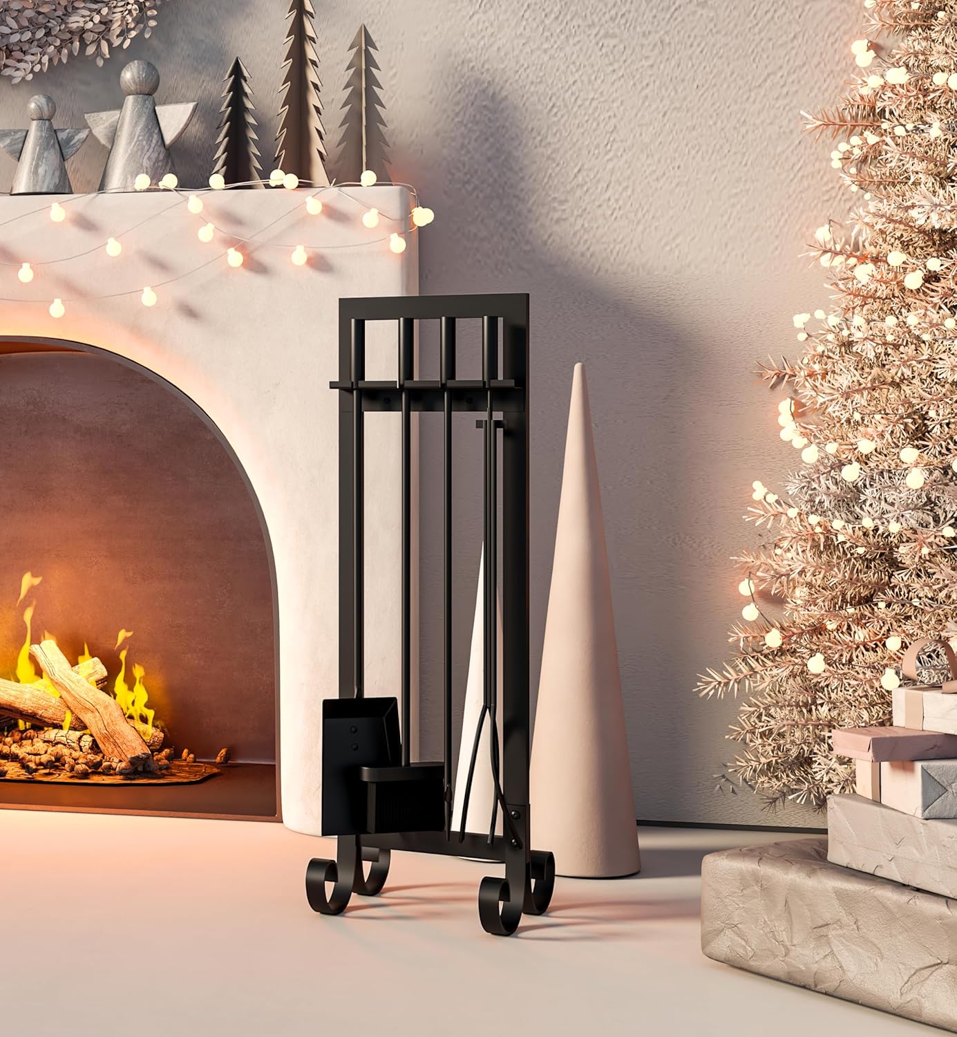 Amazon.com: CALIDOLA 5 Pieces Wrouhgt Iron Fireplace Tools Set,31-Inch ...