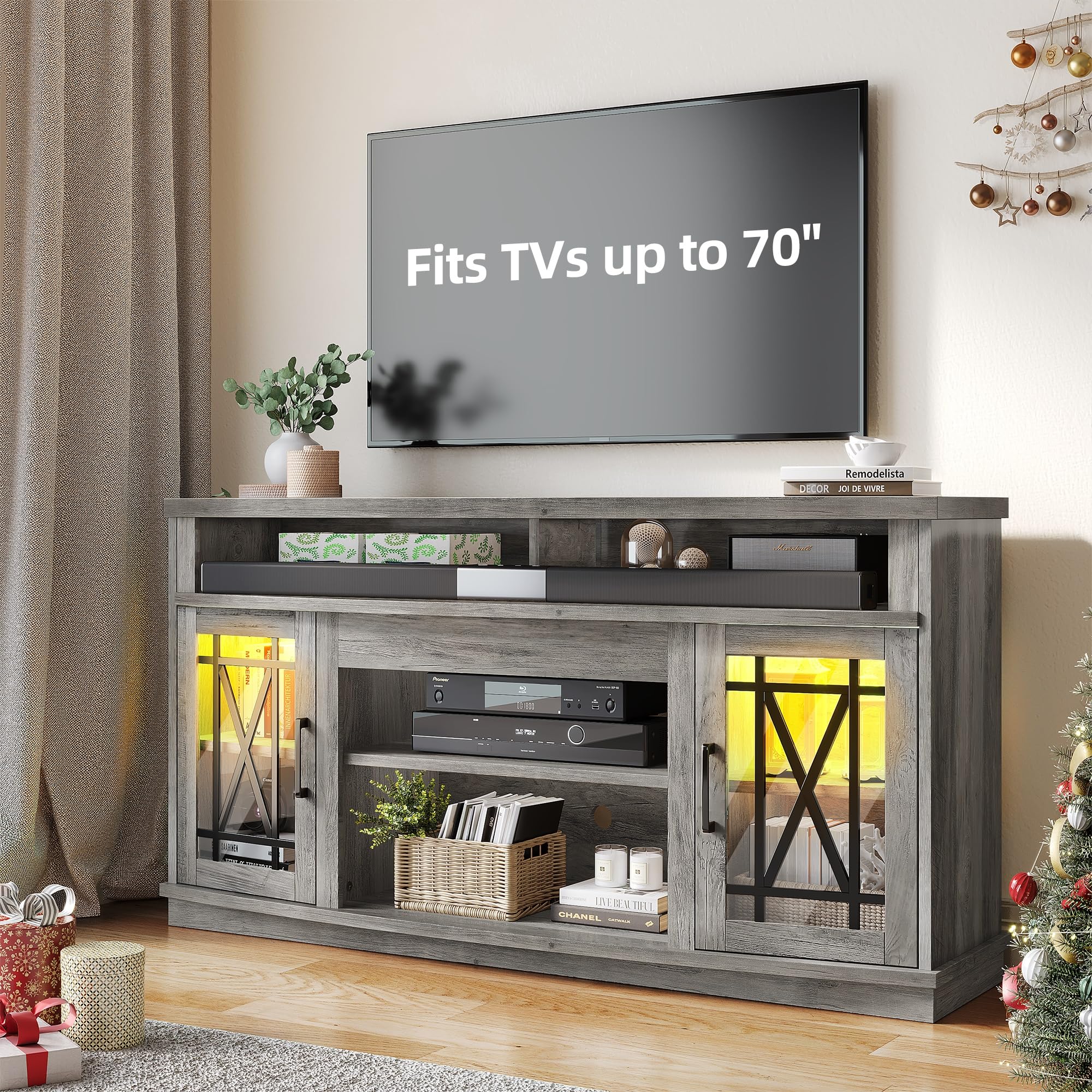 Snapklik.com : YITAHOME LED TV Stand For TVs Up To 70/65 Inches, Curved ...