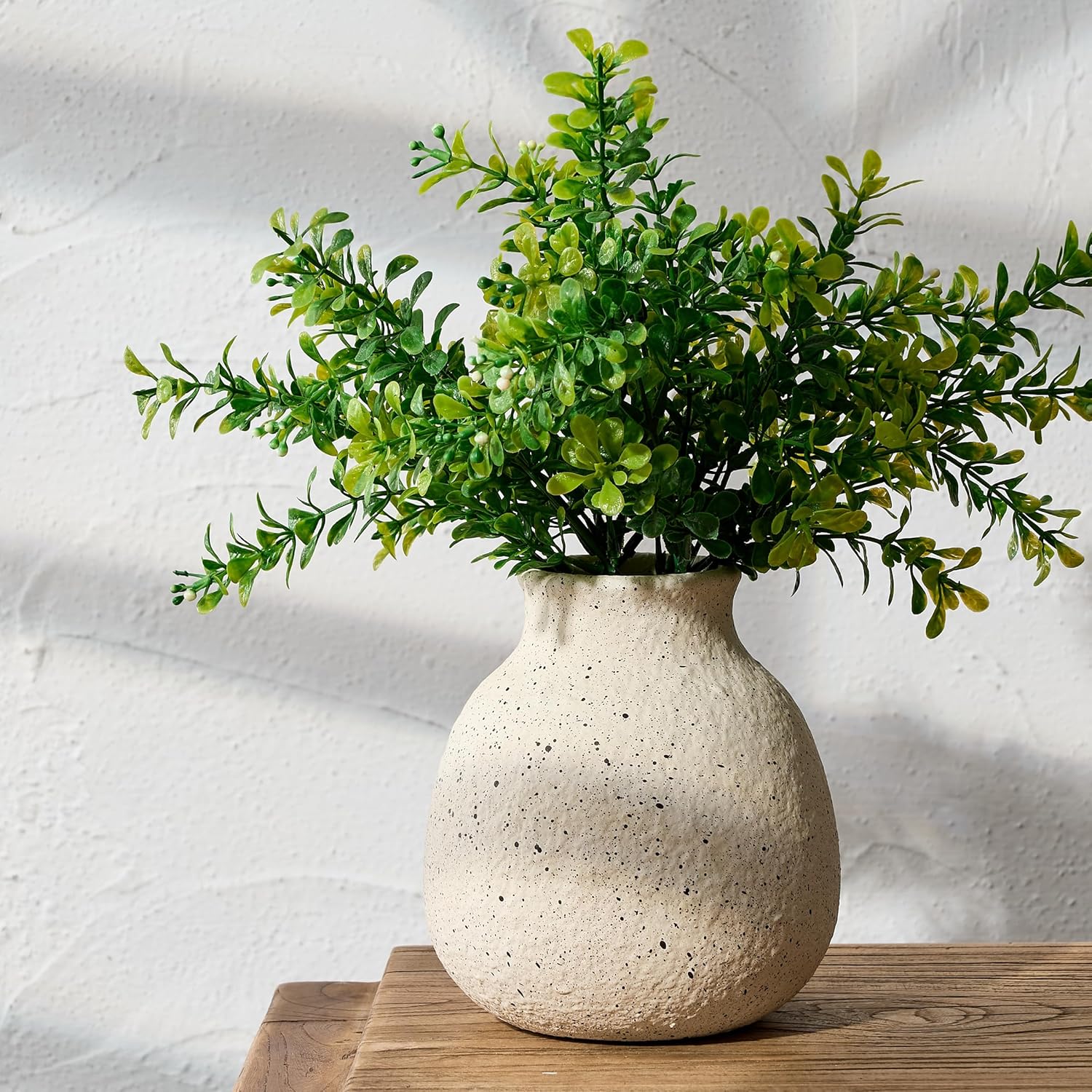 PORCER Ceramic Rustic Flower Vase, 6.1 Inch Cute Boho for Home Decor ...