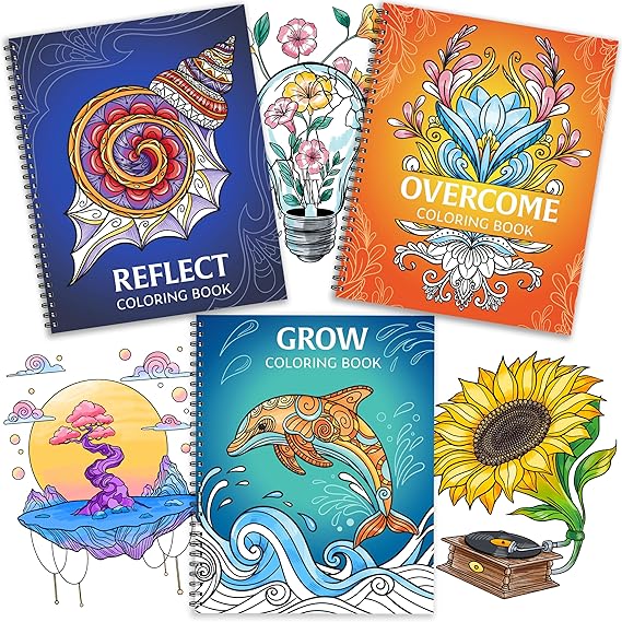 Amazon.com: RYVE Coloring Books for Adults Relaxation - Set of 3 Stress ...