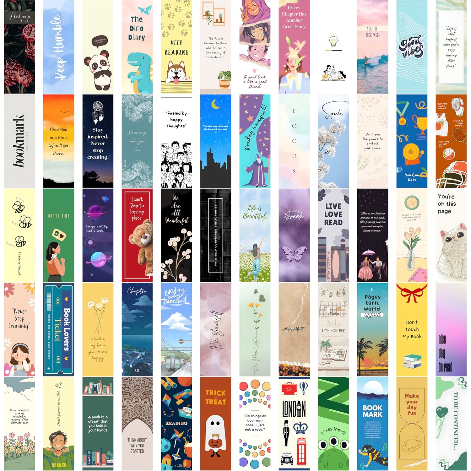 Faolo Motivational Designer Bookmarks for Books, Set of 60 Pieces ...