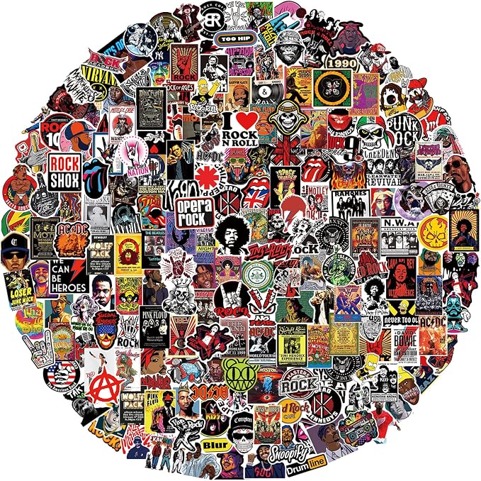 Rock and Roll Stickers, 200 Stück Rock Band Punk Aufkleber, Waterproof ...