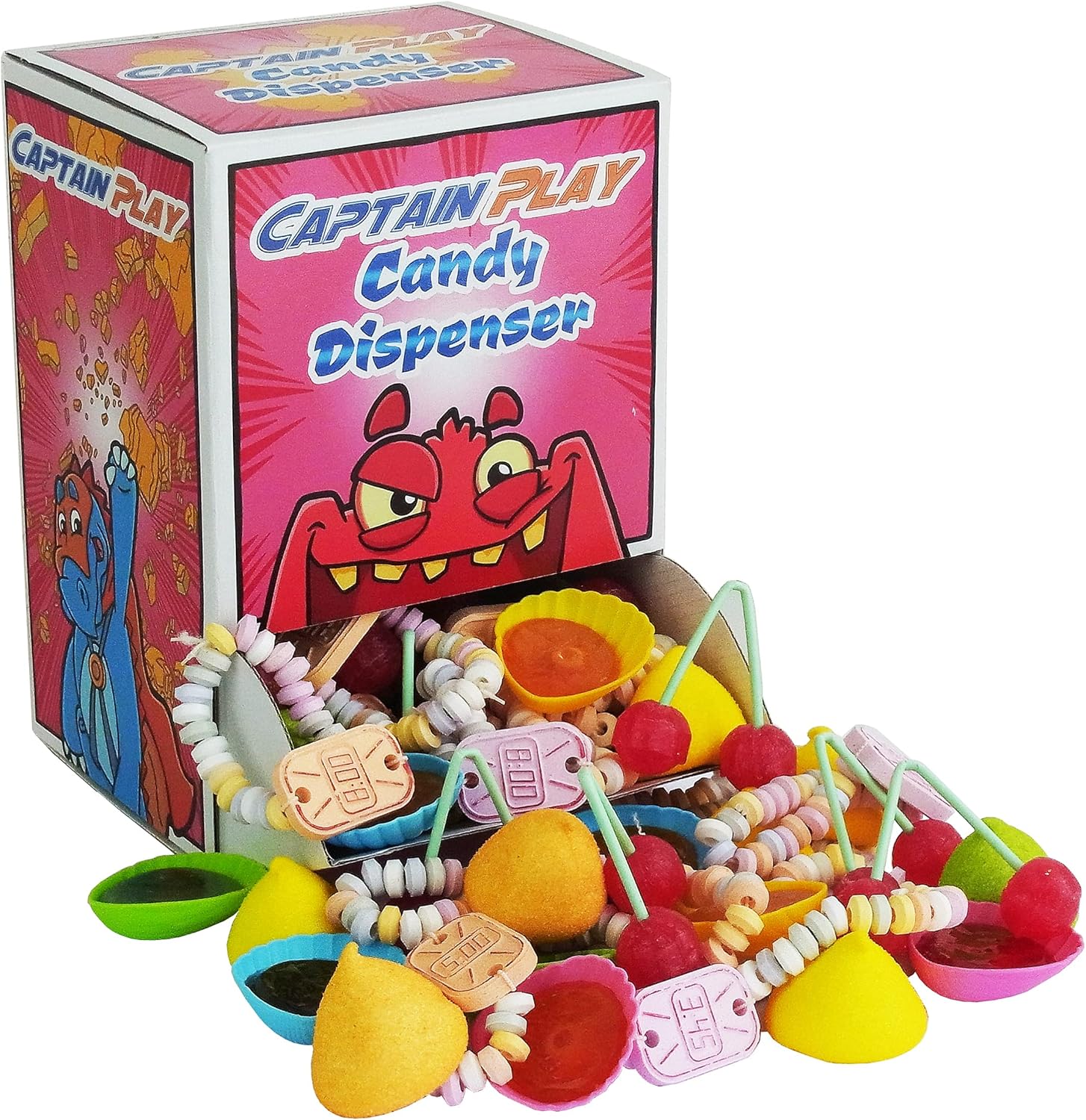 CAPTAIN PLAY Retro Box Candy Dispenser, 600g Confiseries Assorties avec ...