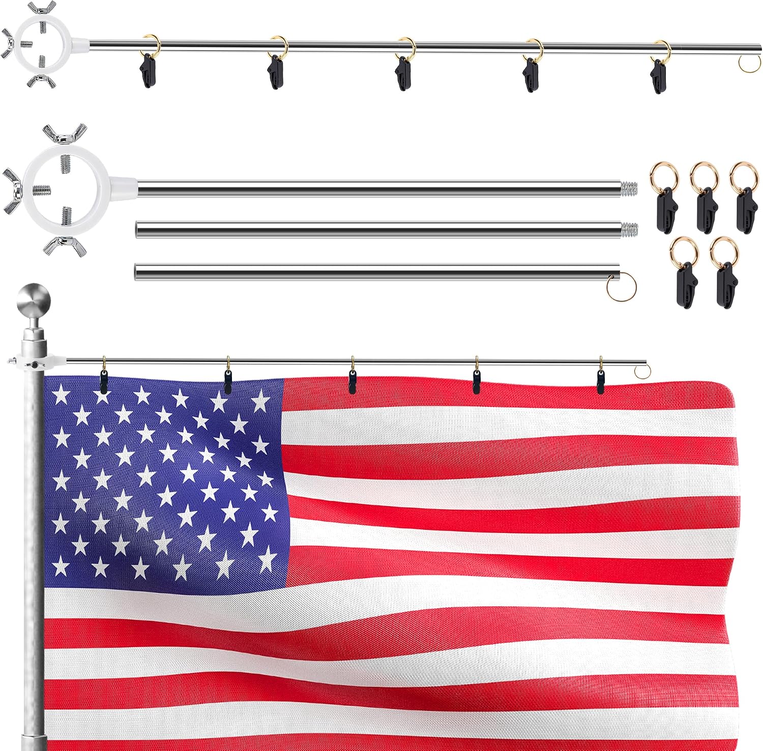 Amazon.com : EBaokuup 2 Set Flag Stabilizer, Detachable Flag ...