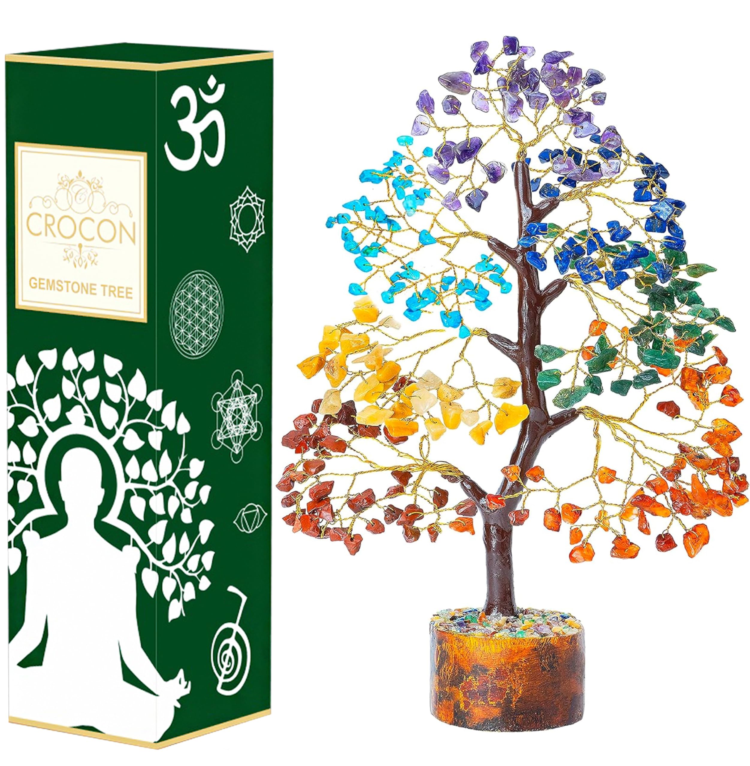 Amazon.com: Crocon Seven Chakra Crystal Tree of Life - Gemstone Tree ...