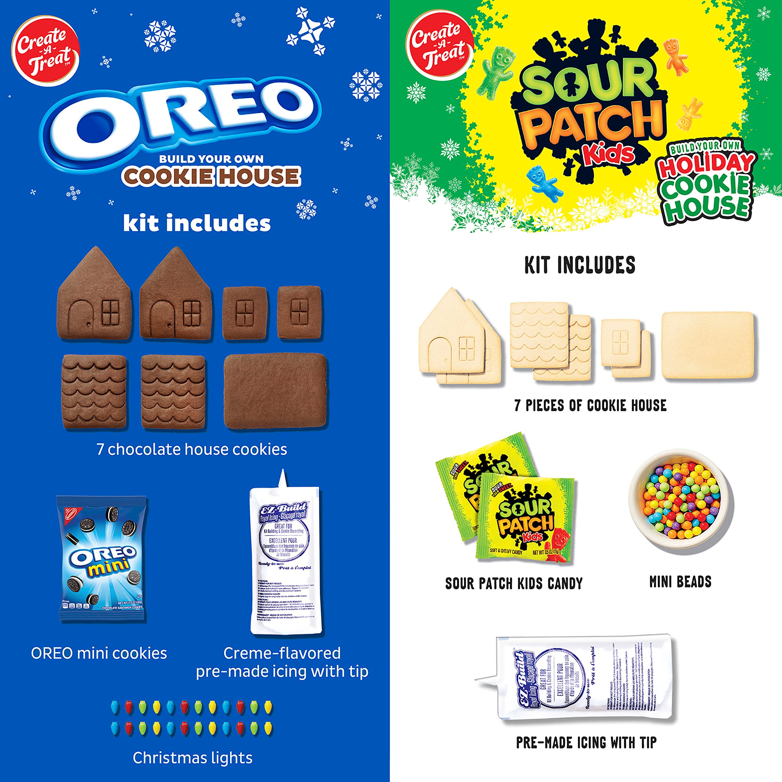 Oreo Create-A-Treat Holiday Cookie House Kit and Sour Patch Kids ...