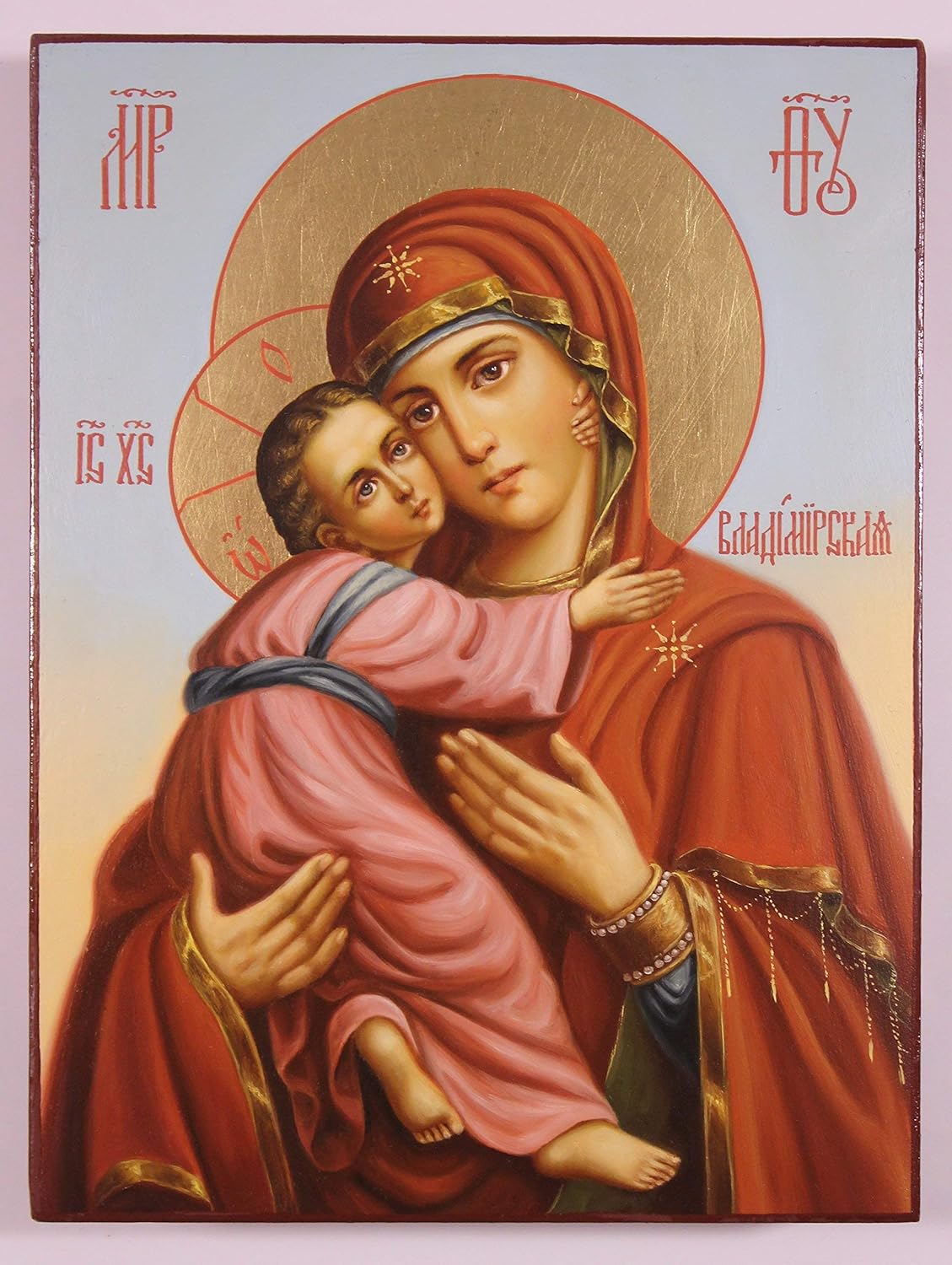 Amazon.com: Icon Theotokos Vladimirskaya (24x18 cm), Vladimir Icon of ...