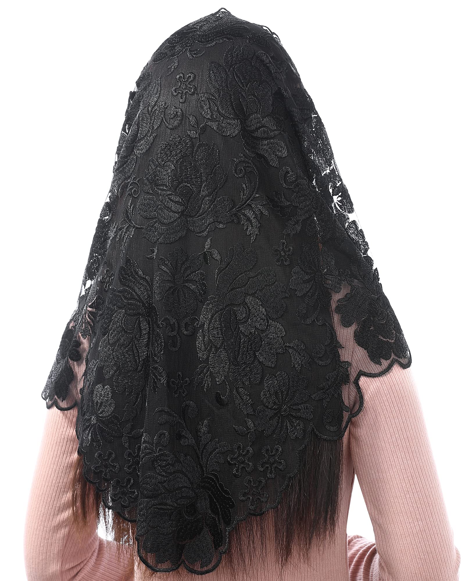 Chapel Lace Scarf Catholic Church Veil - Traditional Mantilla Lace ...