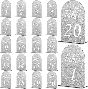Amazon.com: Geetery 20 Pcs Bling Table Numbers 1-20, Acrylic Wedding ...