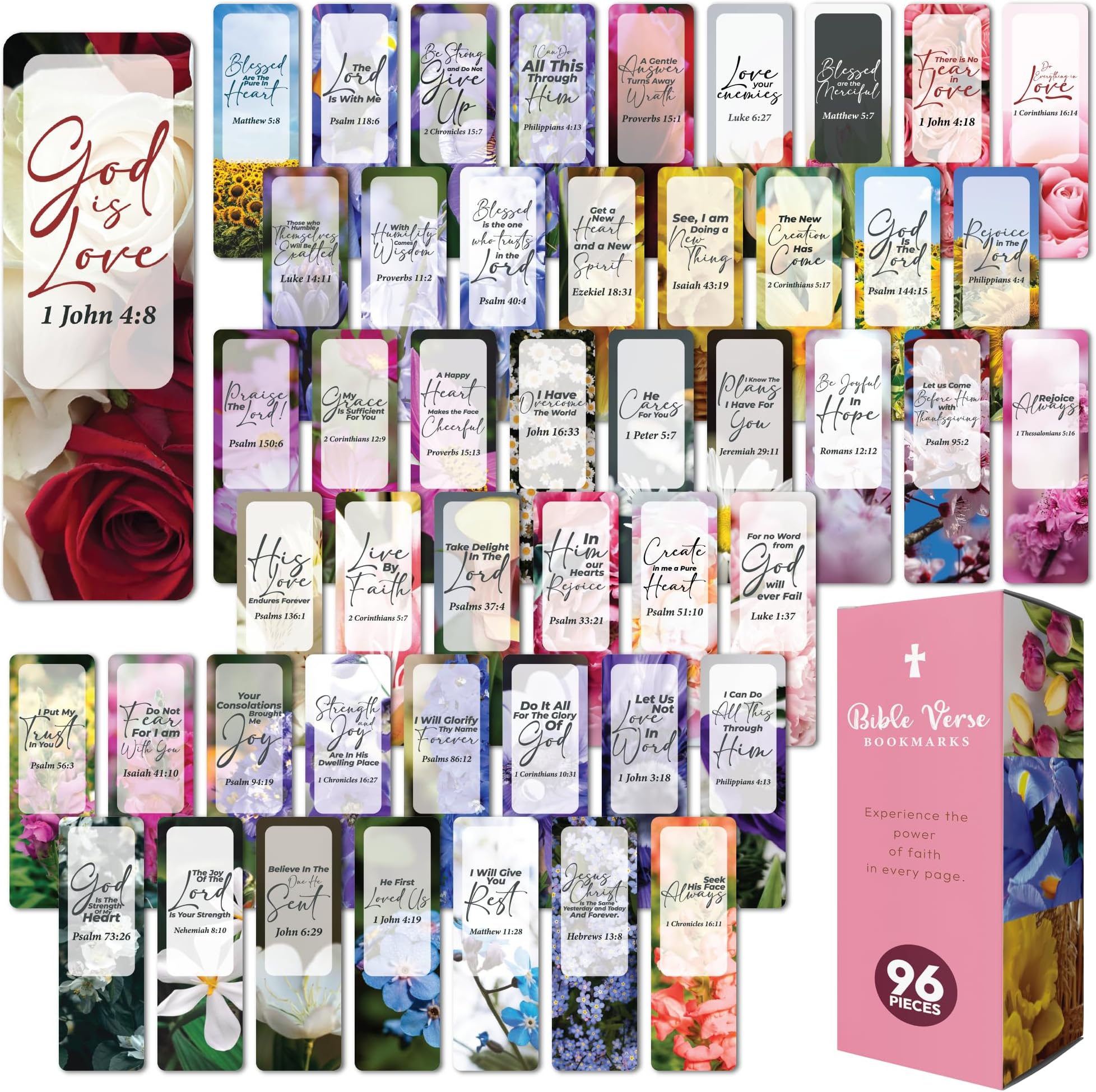 Amazon.com: Only Zest 96 Pack Bible Verse Bookmarks for Men, Women ...