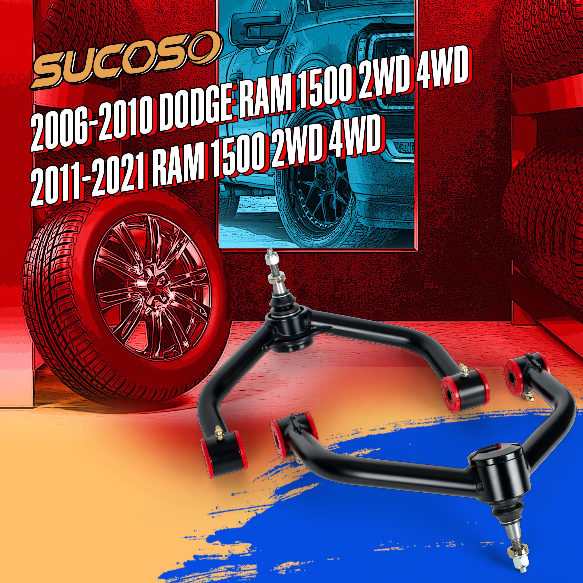 Snapklik.com : 2-4 Inch Front Upper Control Arms For 2011-2021 Ram 1500 ...