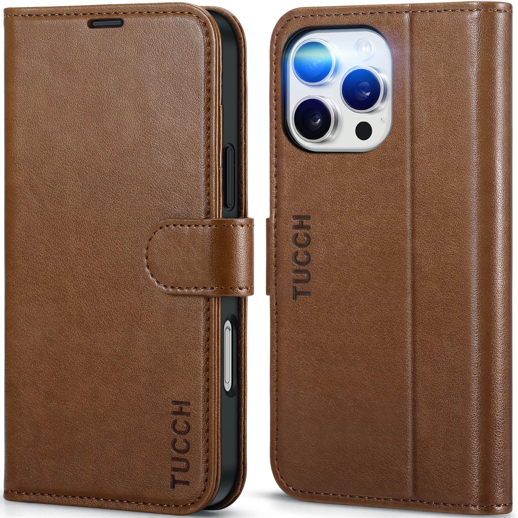 Amazon.com: TUCCH Case Wallet for iPhone 16 Pro Max, RFID Blocking PU Leather Kickstand Flip ...