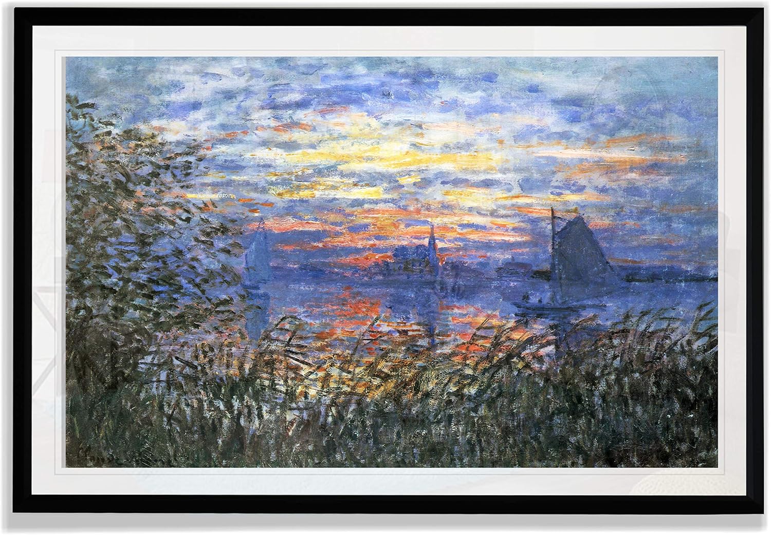 Amazon.com: Monet Wall Art Collection Sunset on The Seine Fine Giclee ...
