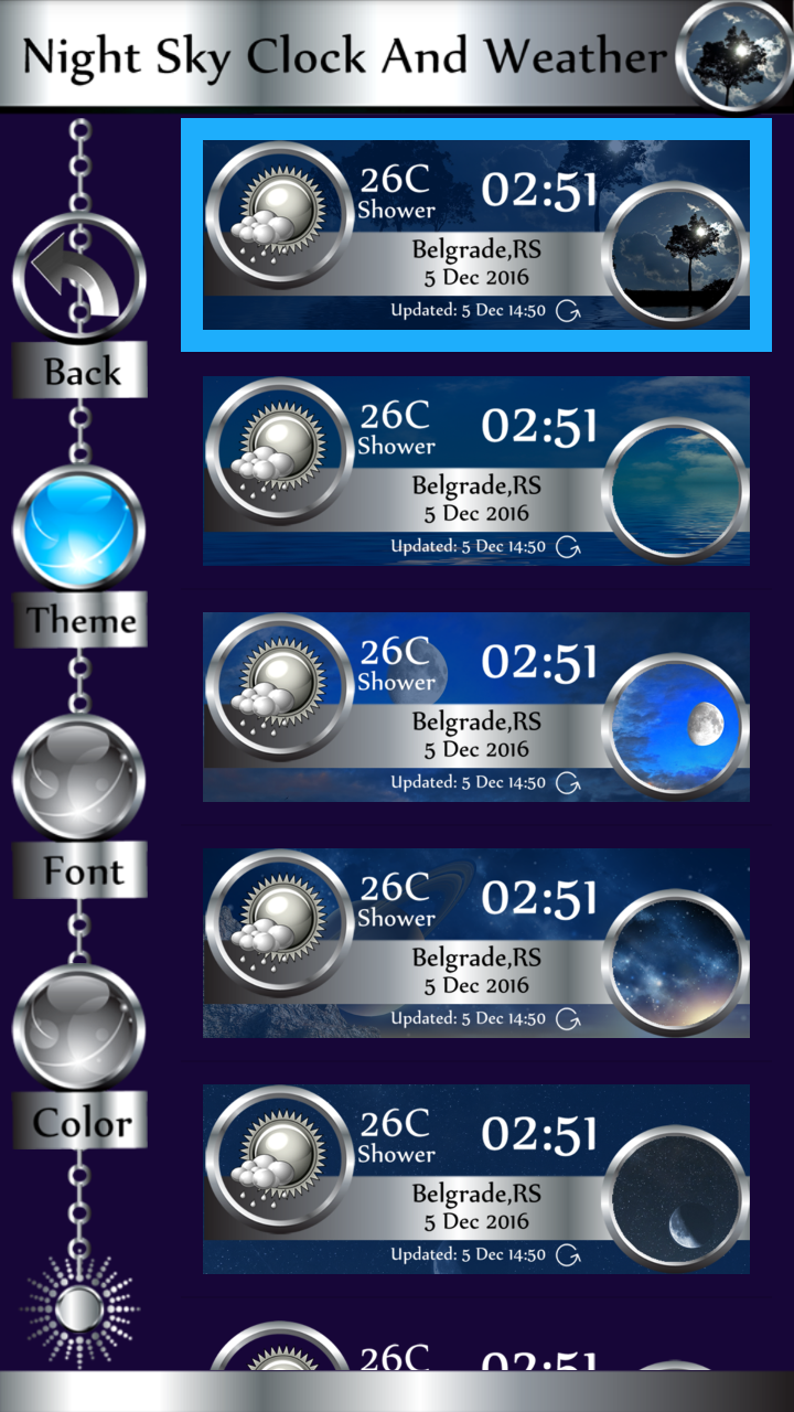 Night Sky Clock And Weather - App on Amazon Appstore