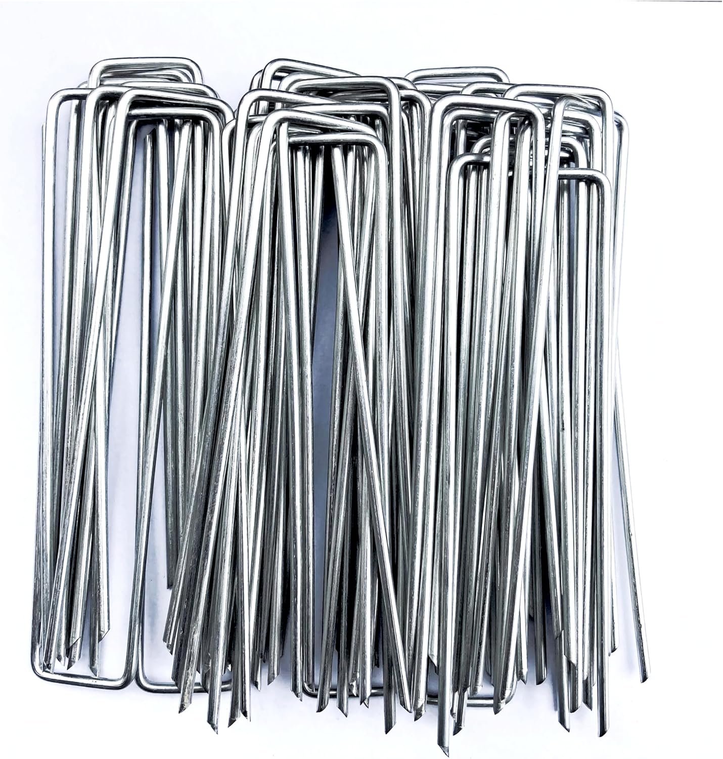 HAORONG U-Shaped Galvanised Garden Pegs, 6”/150mm Weed Membrane Pegs ...