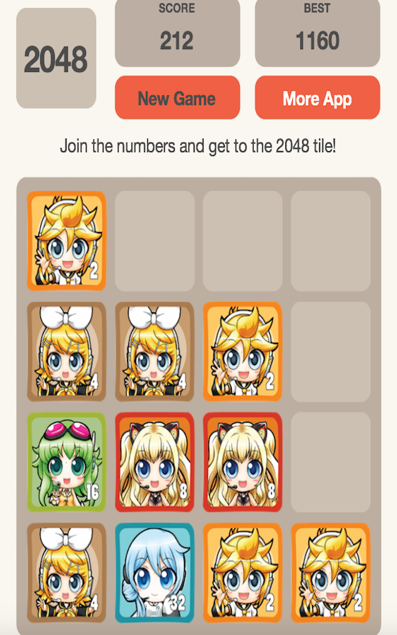 Vocaloid Games - 2048 for kindle 1010 - App on Amazon Appstore