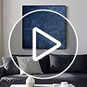Amazon.com: Large Framed Navy Blue Modern Abstract Wall Art for Living Room, Canvas Paintings ...