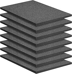 8 PCS Polyurethane Foam Sheet-16x12x1 Inch Cuttable Foam Inserts for ...