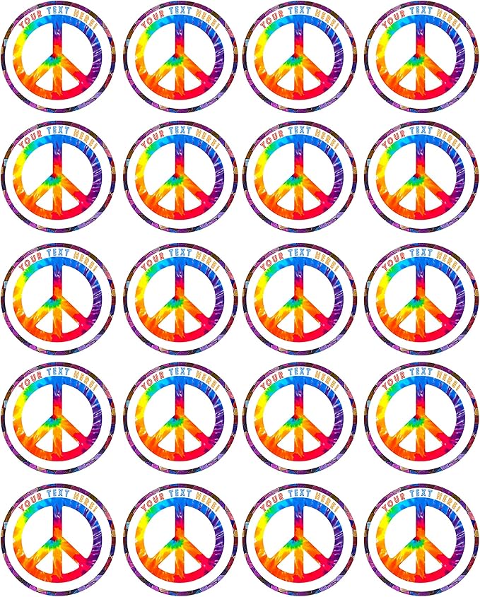 Amazon.com: Peace Sign - Edible Cupcake Toppers - 1.8" cupcake (20 ...