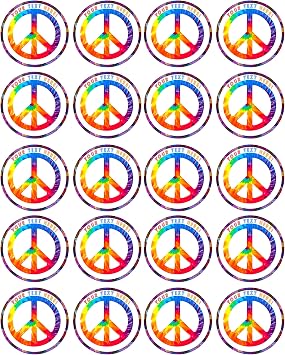 Amazon.com: Peace Sign - Edible Cupcake Toppers - 1.8" cupcake (20 ...
