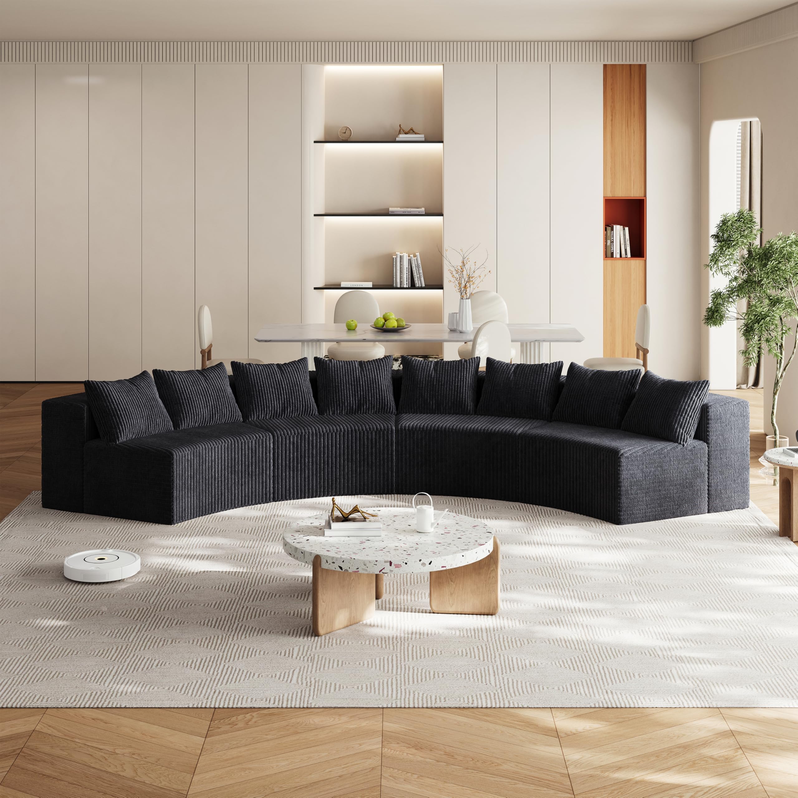 Amazon.com: Oversized Curved Modular Sectional Sofa - Symmetrical ...