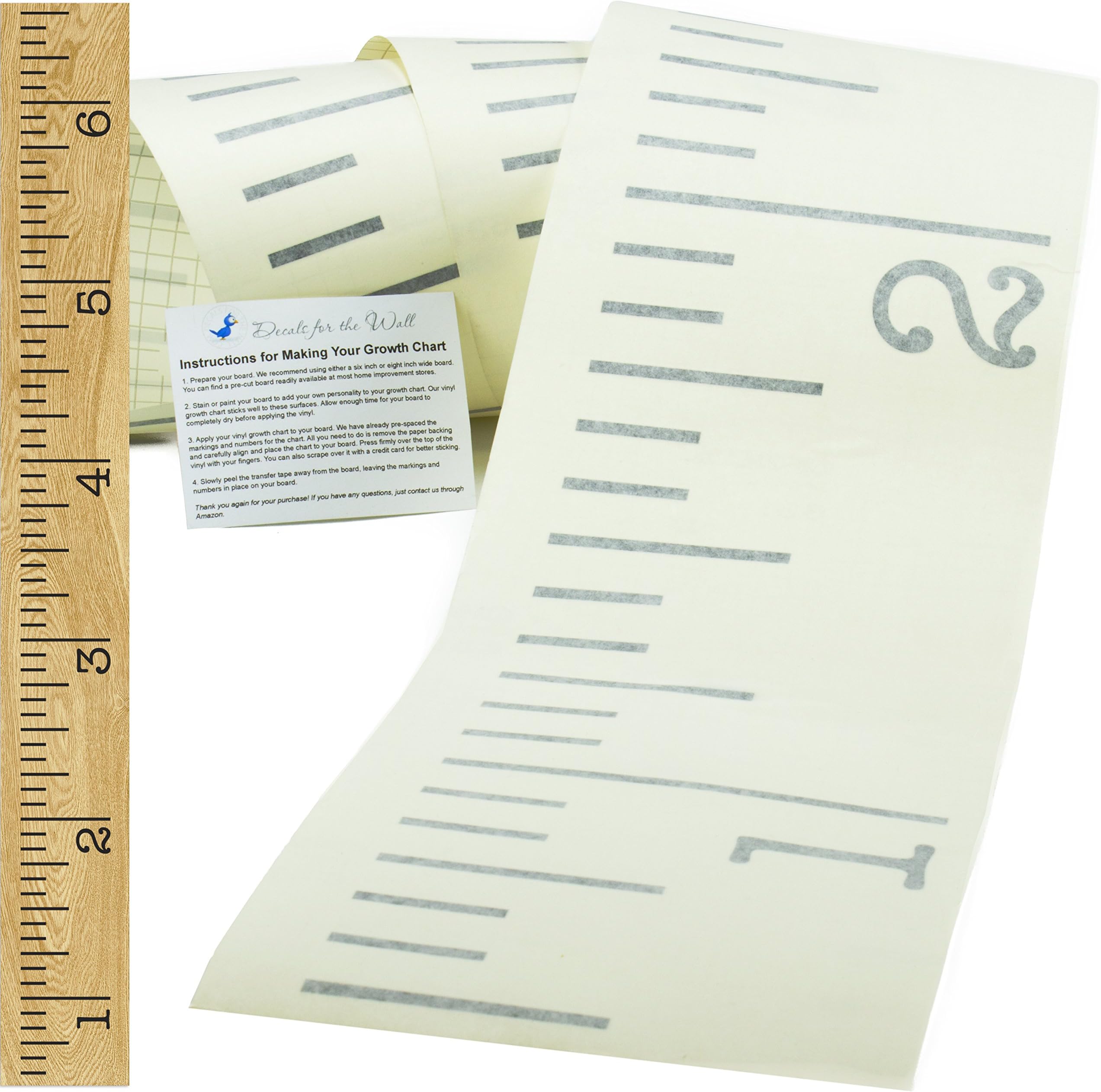 Amazon.com: 3 inches x 68 inches Fake Ruler Measurement Growth Chart ...