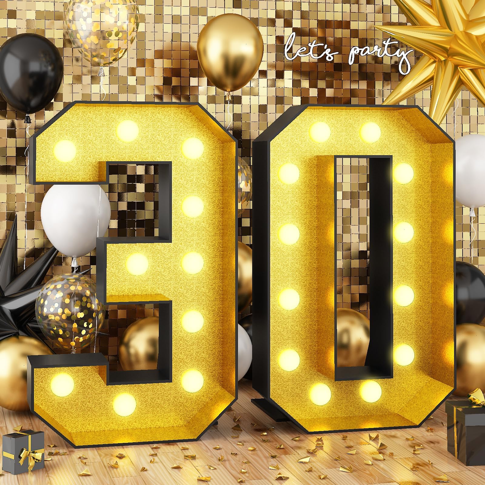 Snapklik.com : Light Up Numbers 30, 4FT Light Up Numbers 30 Marquee ...