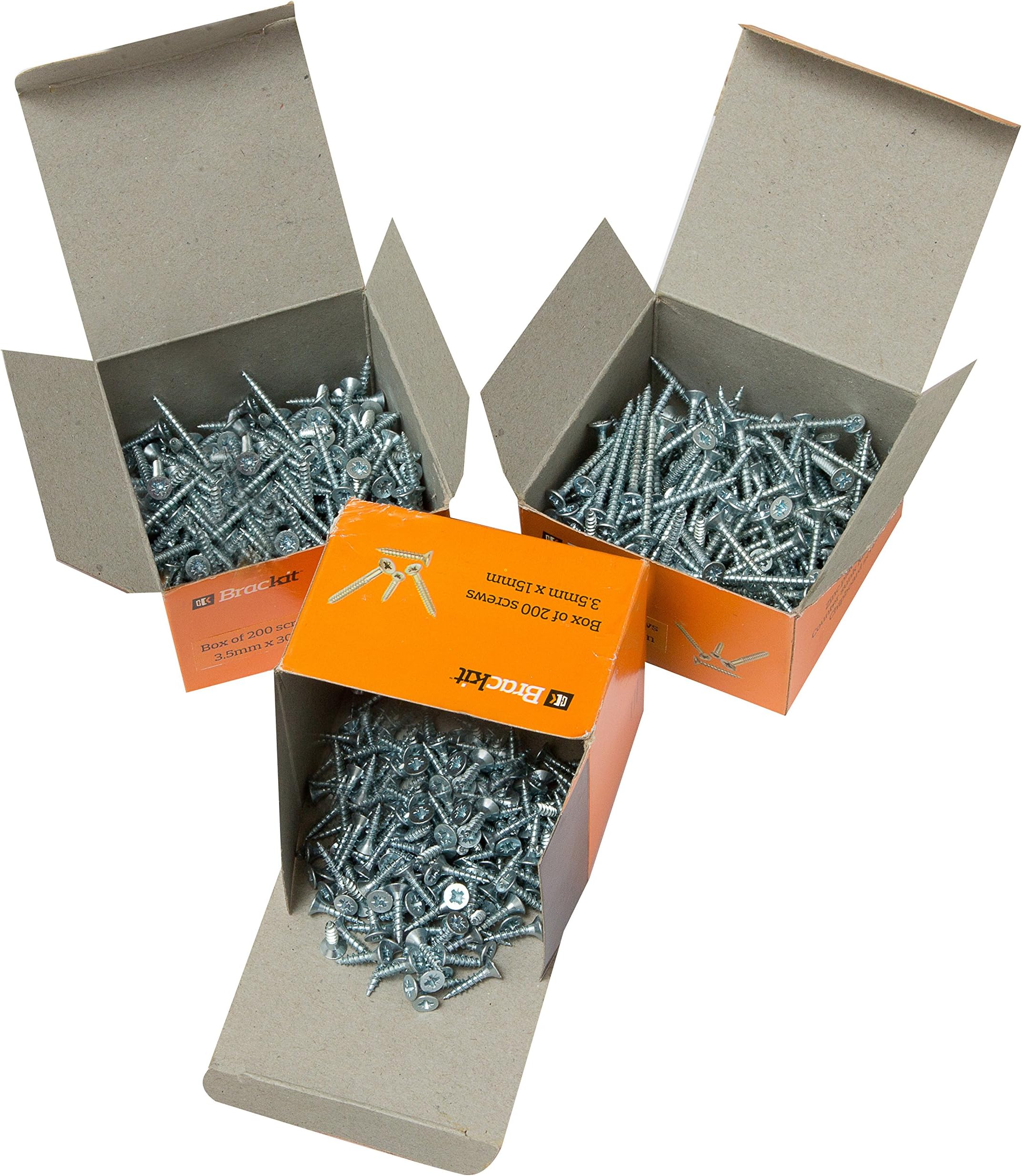 Brackit Wood Screws Bulk Pack – 1200 Pieces – 3mm & 3.5mm - Pozi-drive ...