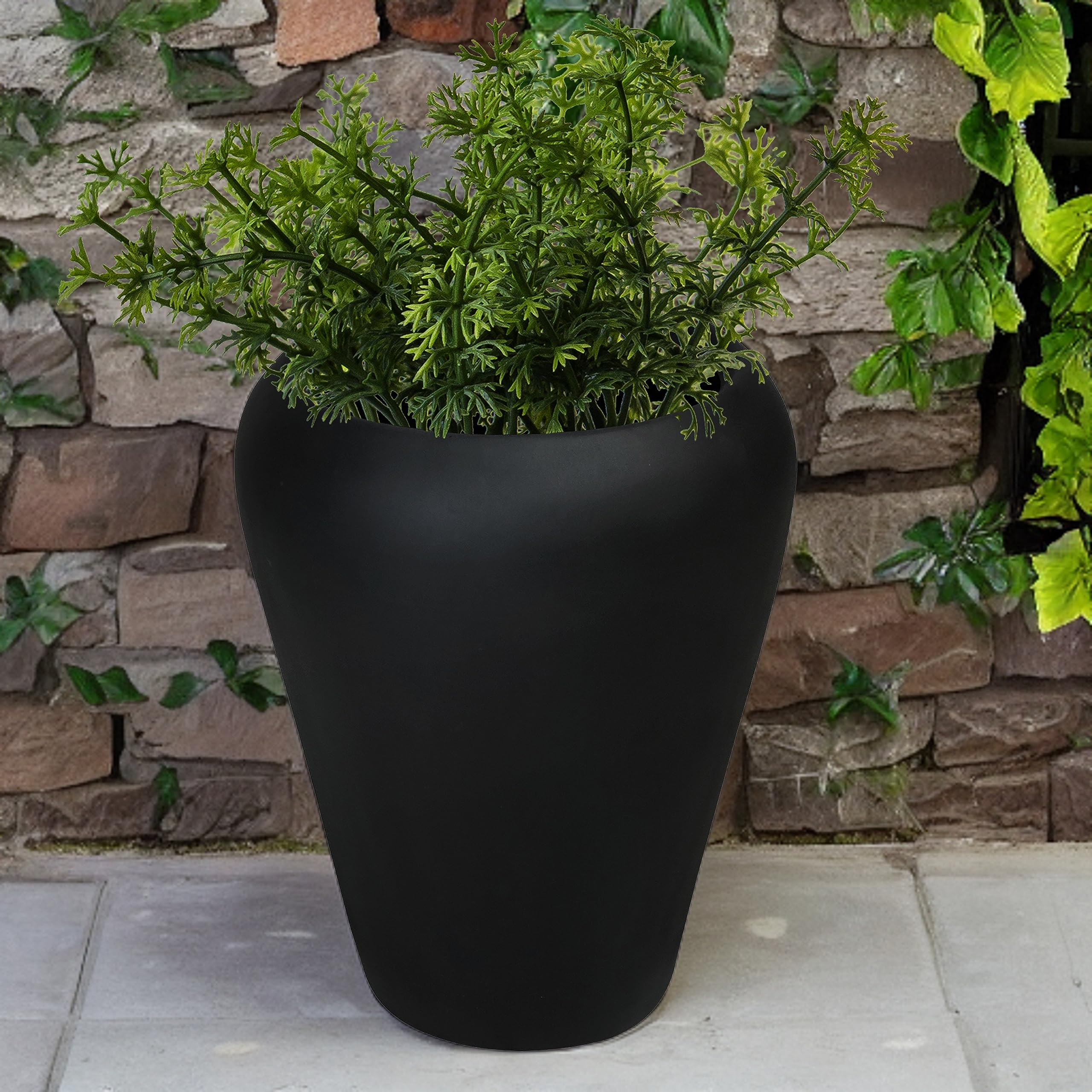 JP PLANTERS 24 Inch FRP Apple Planter - Large Decorative Grey Flower ...