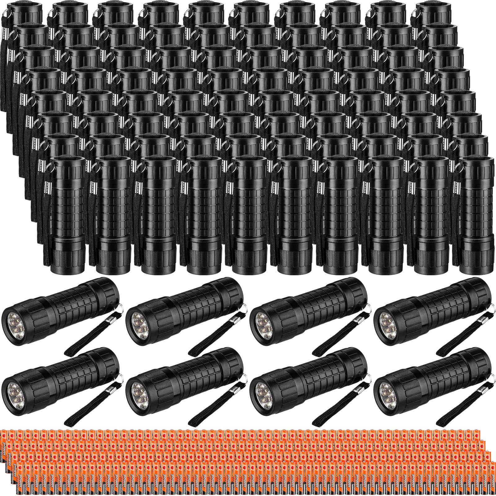 Rossesay 90 Pcs Mini Flashlight 9 LED Handheld Torch Bulk Kids ...